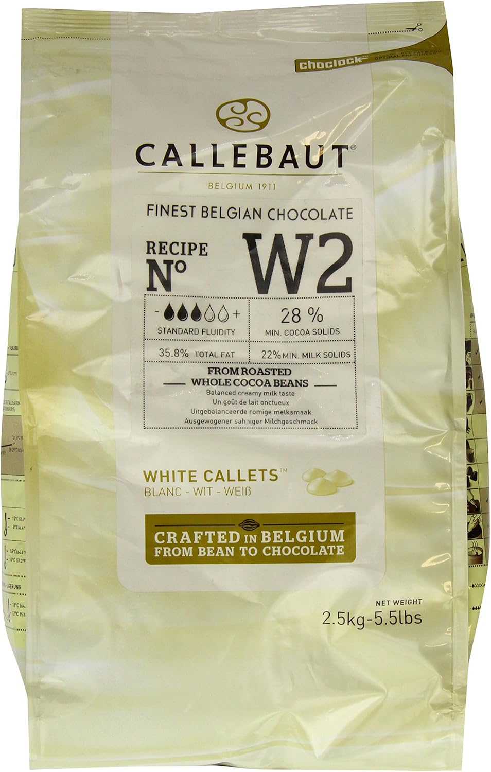 Callebaut White Chocolate Callets 2.5 kg : Amazon.co.uk: Grocery