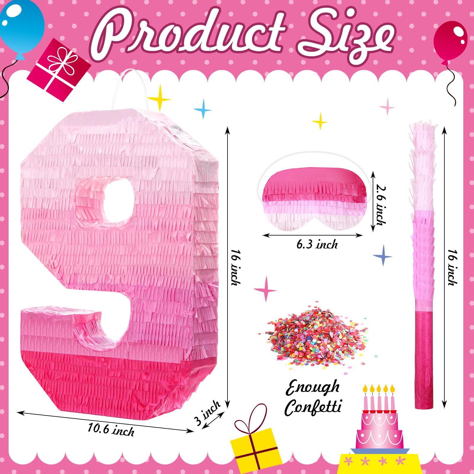 Number 1 Pinata First Birthday Pinata Decorations Gradient Pink Pinata ...