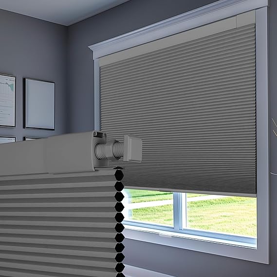 Amazon.com: Boolegon No Drill Blinds for Windows Blackout Cellular ...