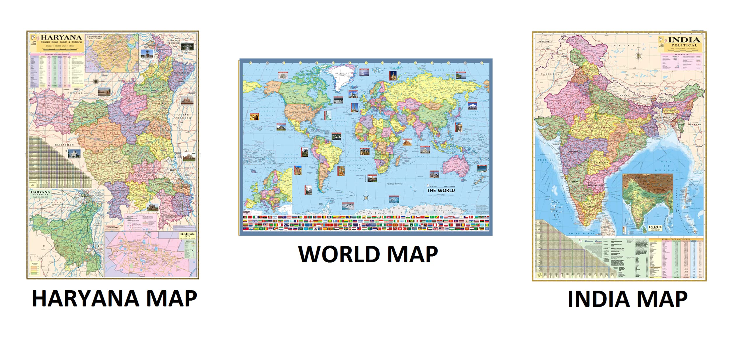 Haryana Map World Map And India Map All Three Map | Desertcart Seychelles