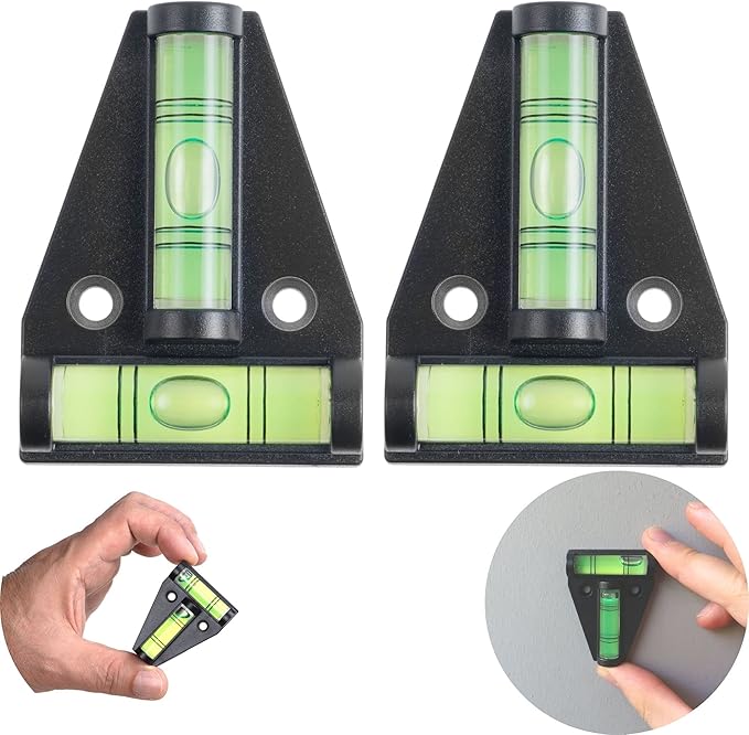 Spirit Level, Pack of 2, Handy Small Cross Spirit Level for Camper ...