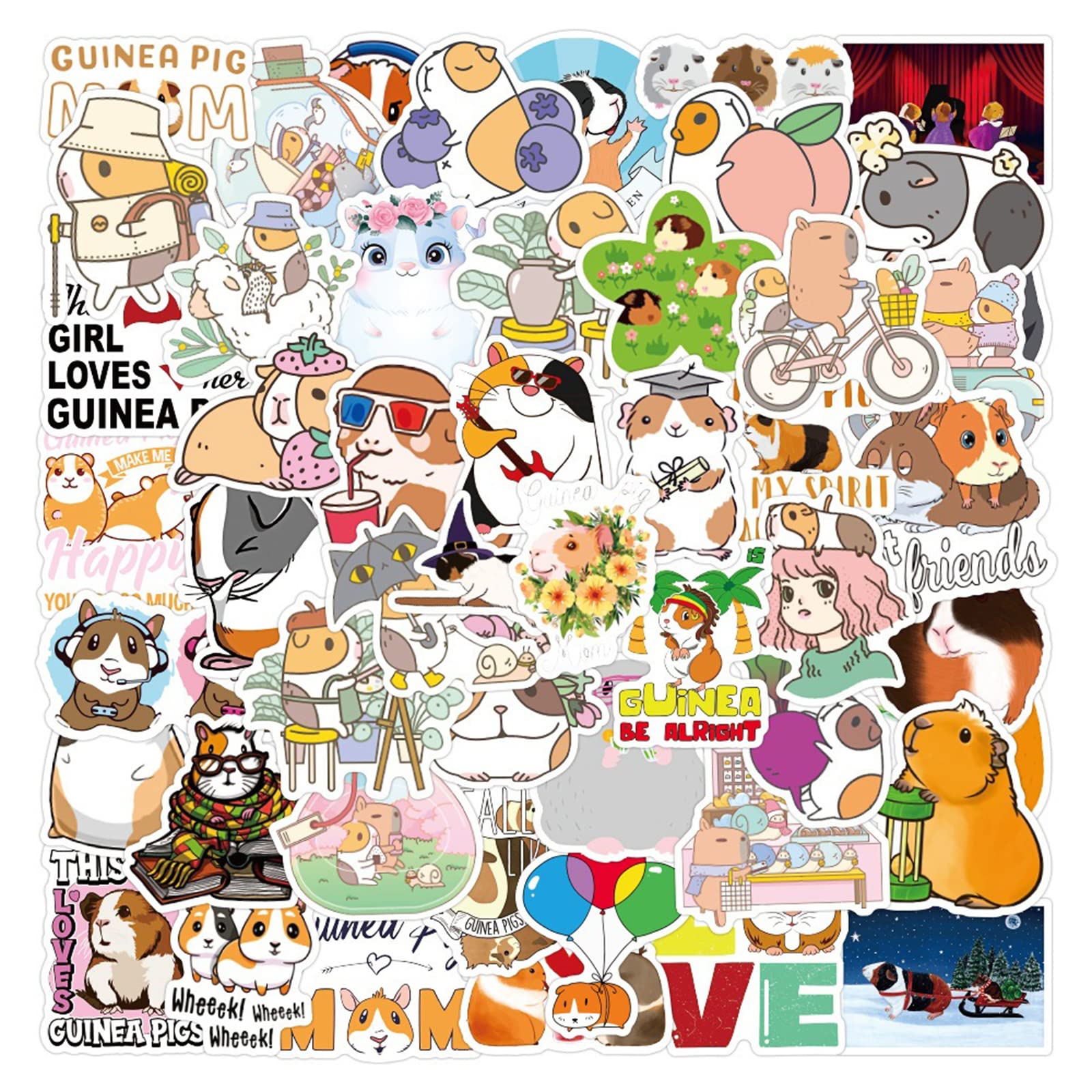 Snapklik.com : Domesticated Guinea Pig Stickers, Cute Stickers For Kids ...