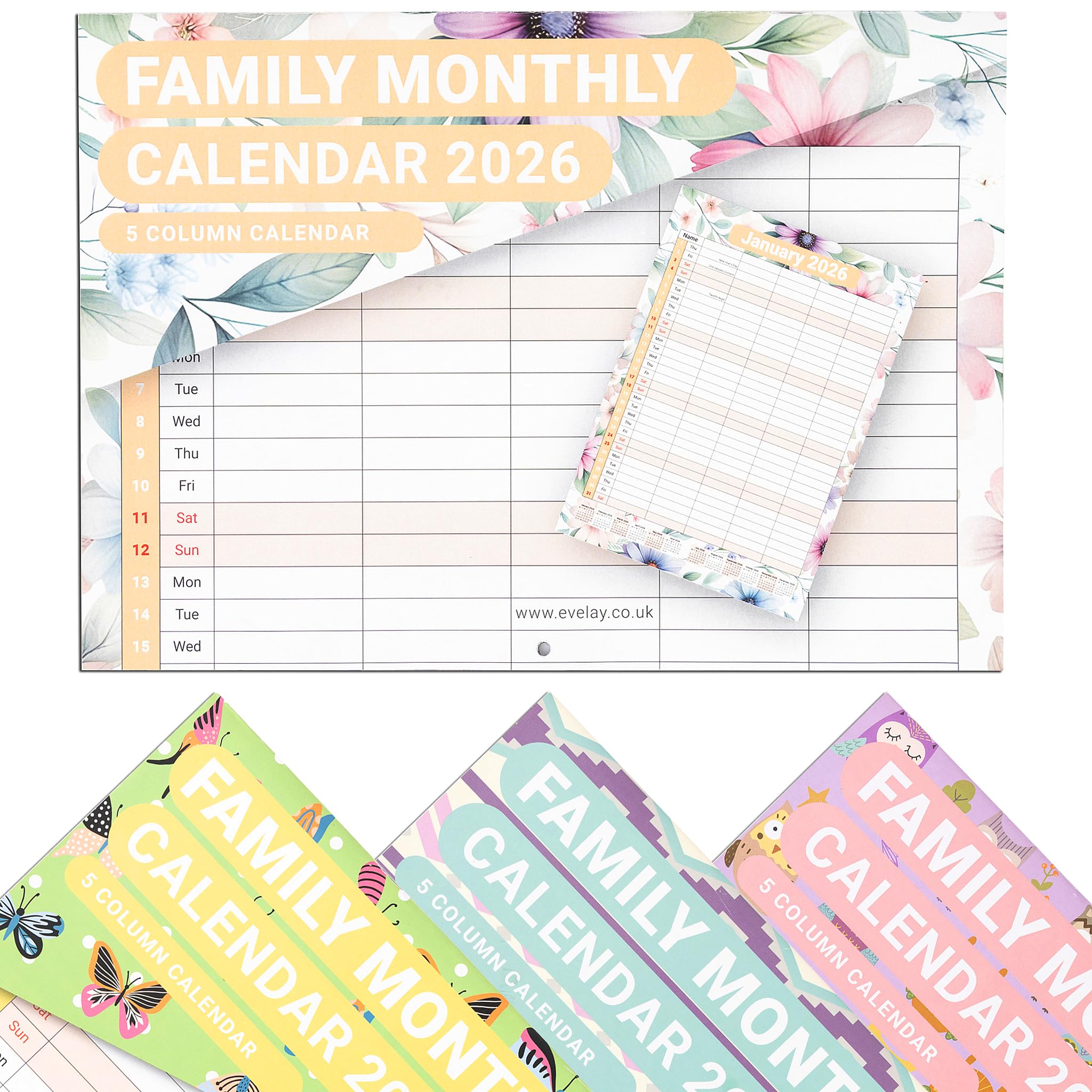 2026 Calendar 2026 Family Organiser Month To View Calendar Wall Hanging ...