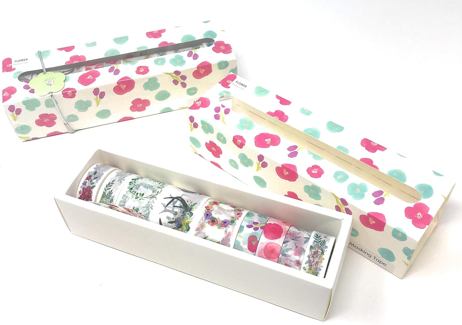 Washi Tape Gift Box Themed Set Detailed (Flowers + Garlands) – BigaMart