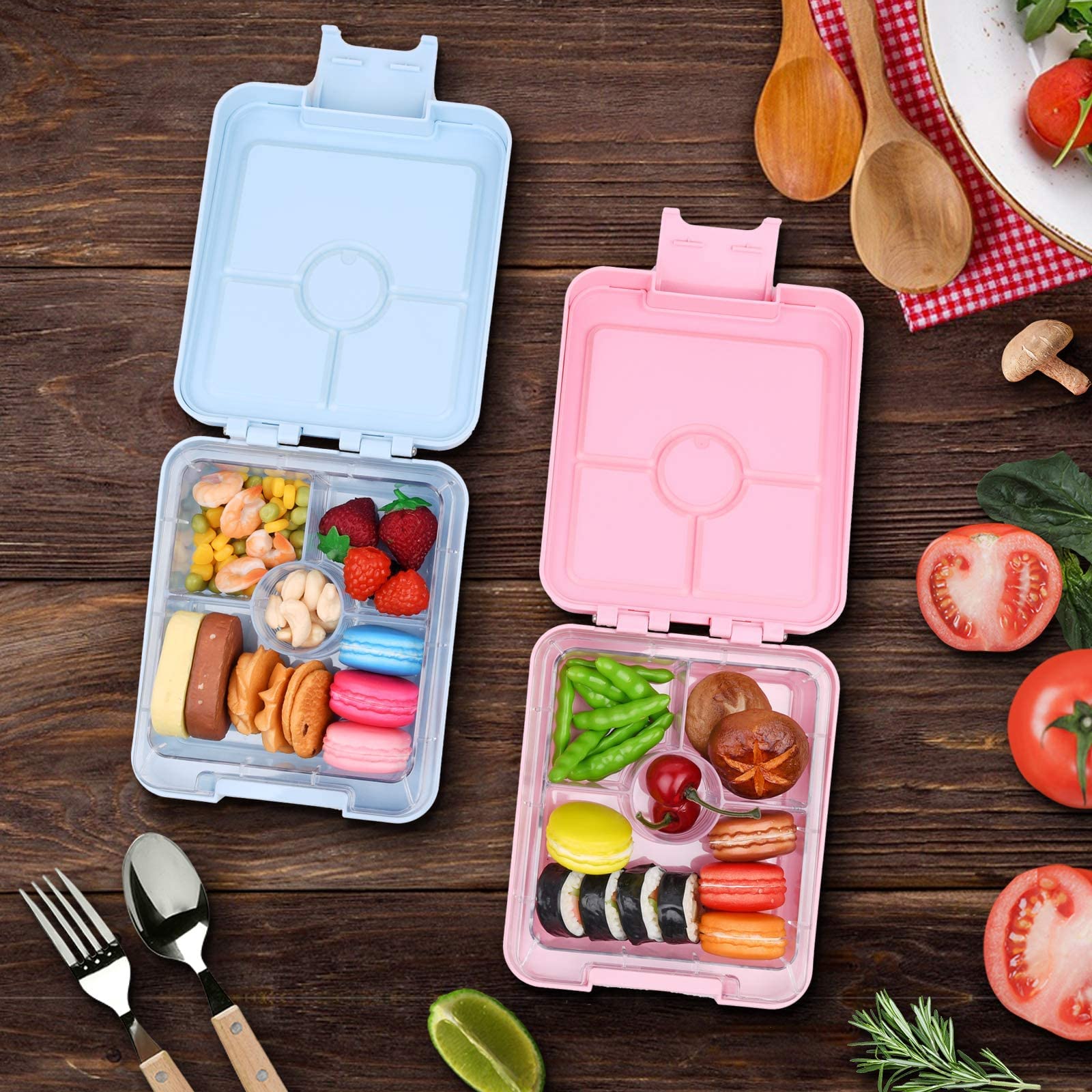 AOHEA Bento Lunch Box 4 Compartment Mini Lunch Containers For Kid Blue aohea-bento-lunch-box-4-compartment-mini-lunch-containers-for-kid-blue