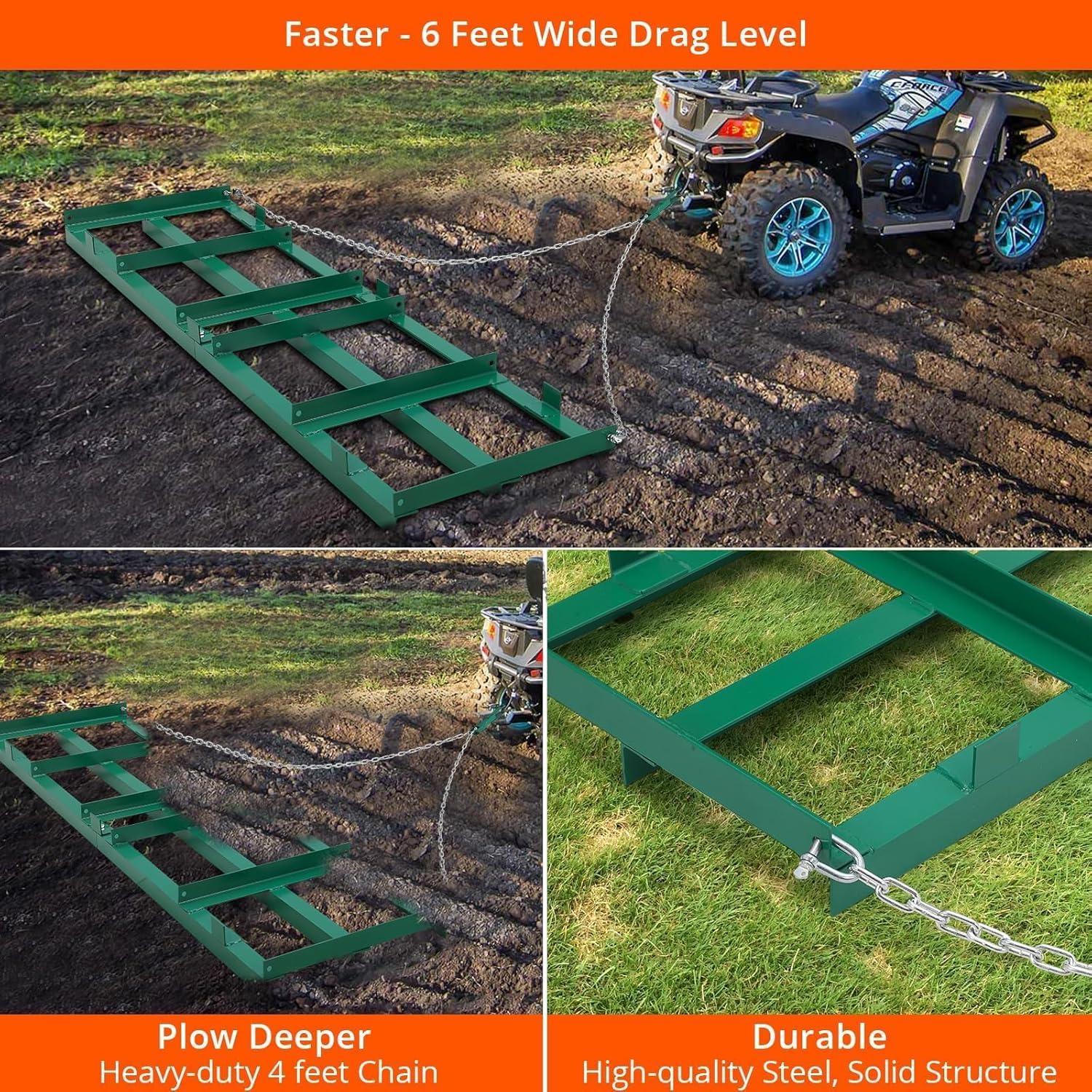 Snapklik.com : Drag Harrow,Driveway Grader&Heavy Duty Steel Construction