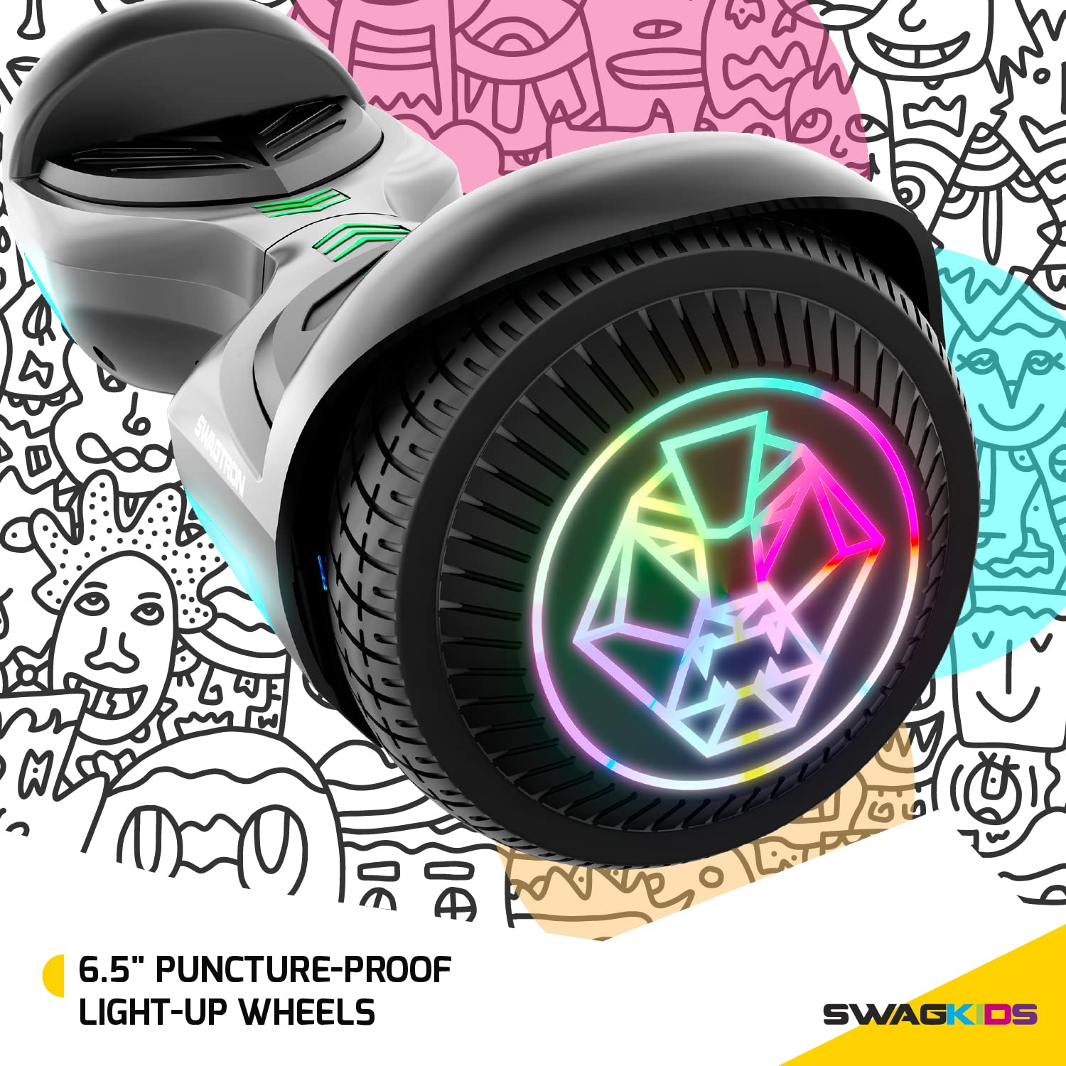 Snapklik.com : Swagtron Swagboard T5 EVO LED Lithium-Free Hoverboard