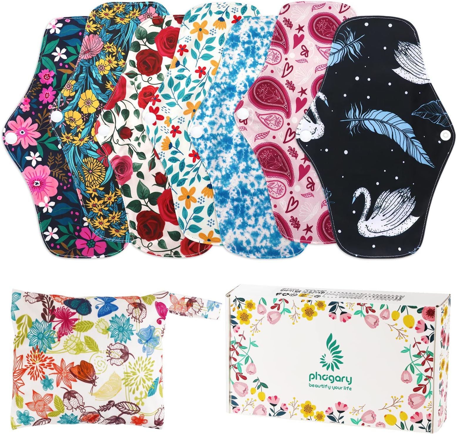 Amazon.com: Reusable Menstrual Pads, Bamboo Cloth Pads for Heavy Flow ...
