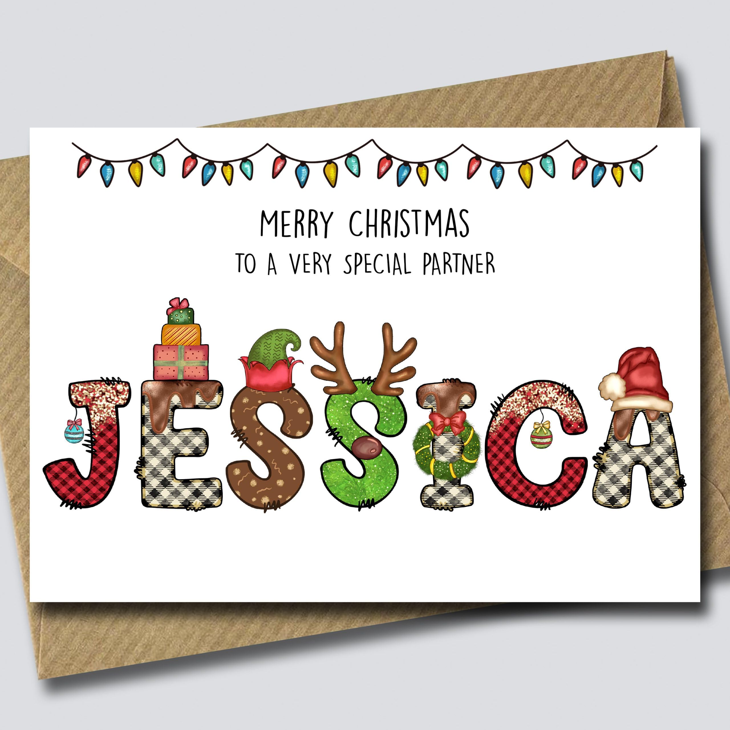 Personalised Christmas Card for Partner - Customised Xmas card for your ...