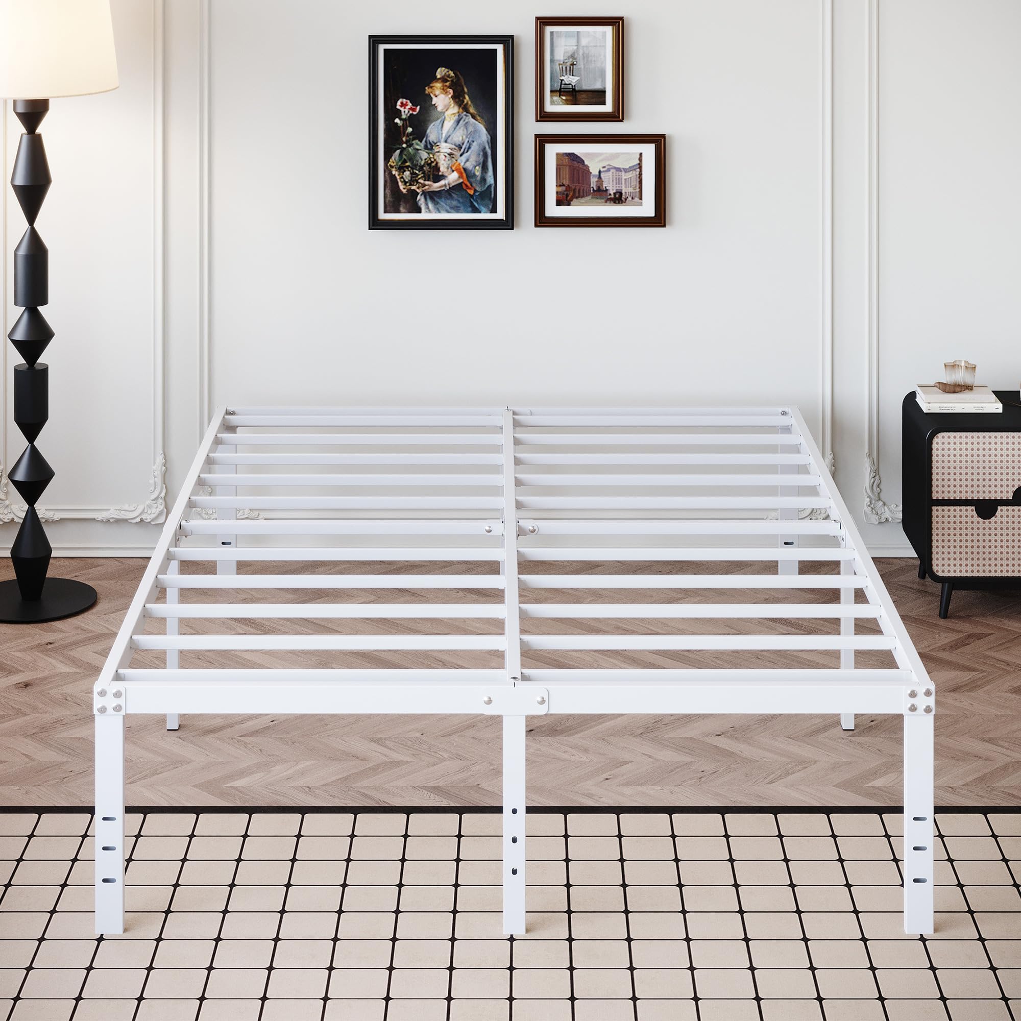 Amazon.com: Modway Corinne Steel Modern Mattress Foundation Queen Bed ...