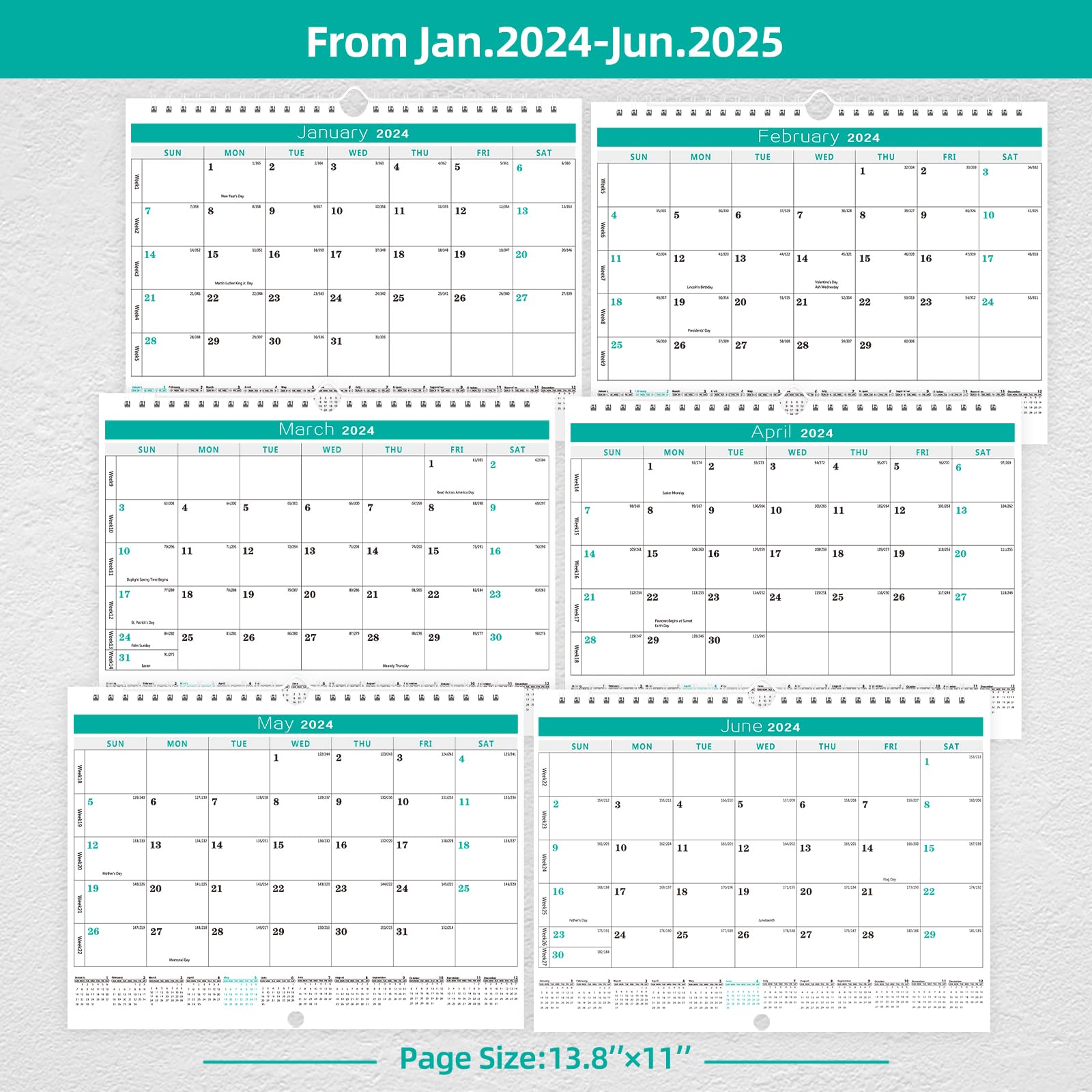 Snapklik.com : BHR Wall Calendar -Calendar 2024-2025 From Jan 2024 To ...