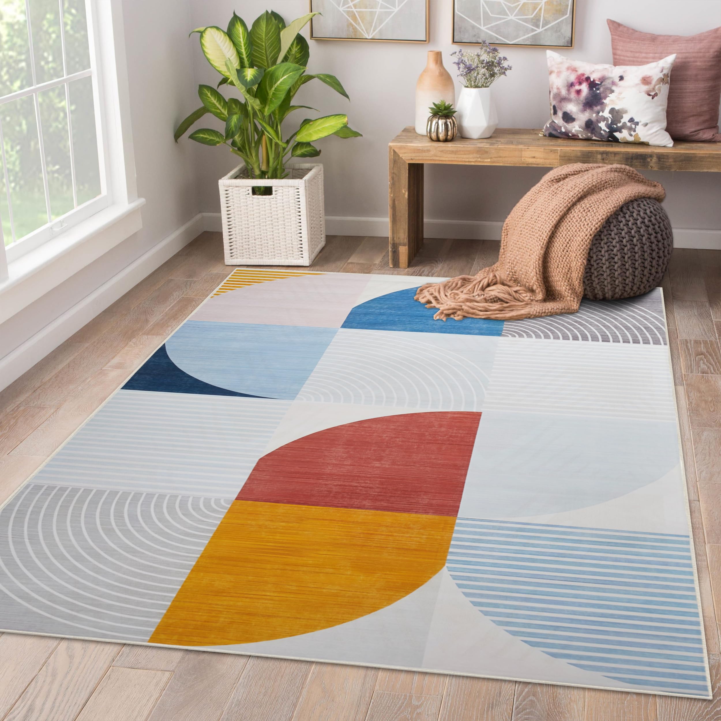 AMEHA Rugs Living Room - Area Rugs for Bedroom 60x110 Cm Modern Pattern ...
