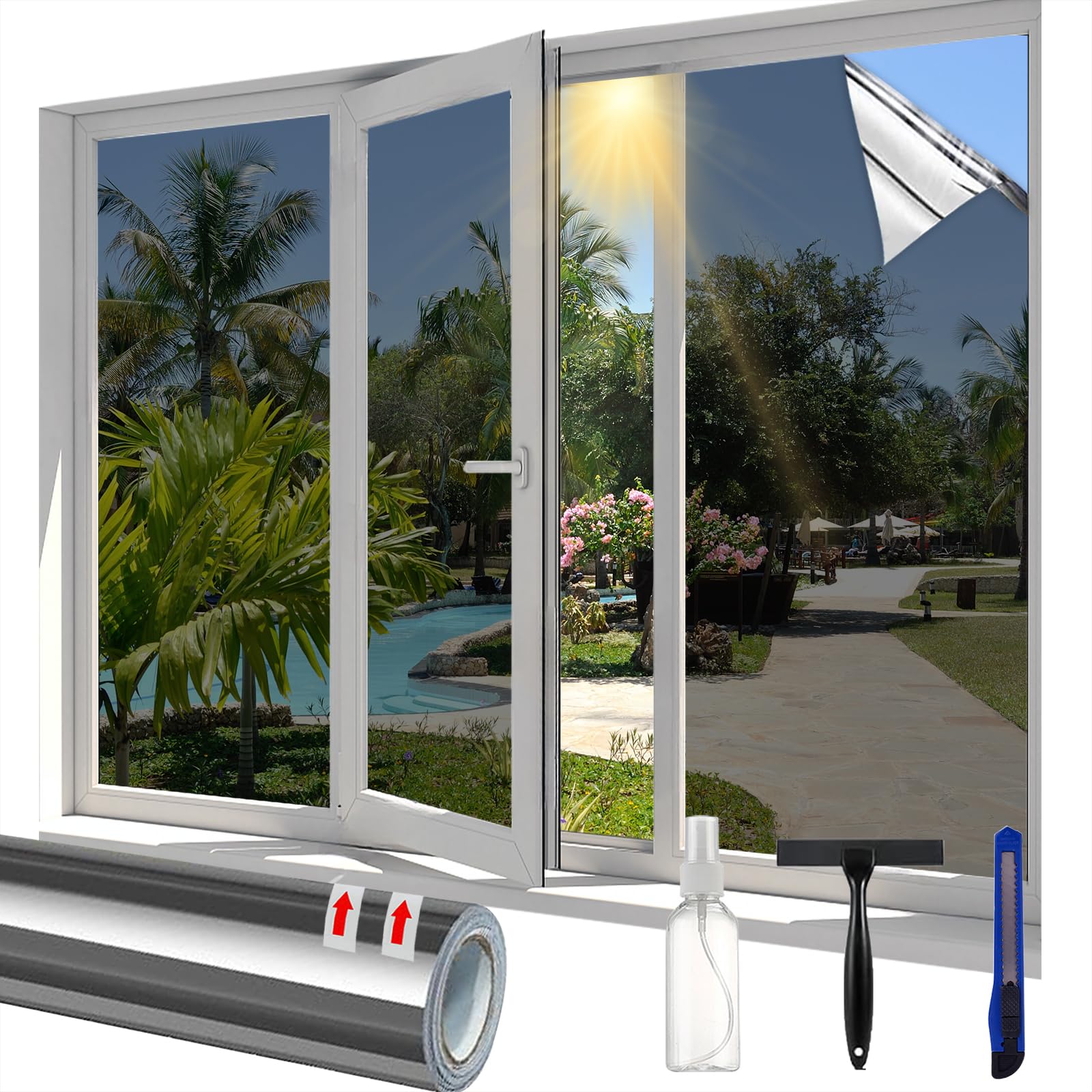 Linarun One Way Window Film Privacy Film for Glass Windows Anti Glare ...