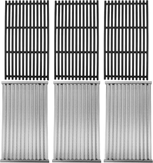 Amazon.com : Cast Iron Grill Grates and Stainless Steel Emitter Plates ...