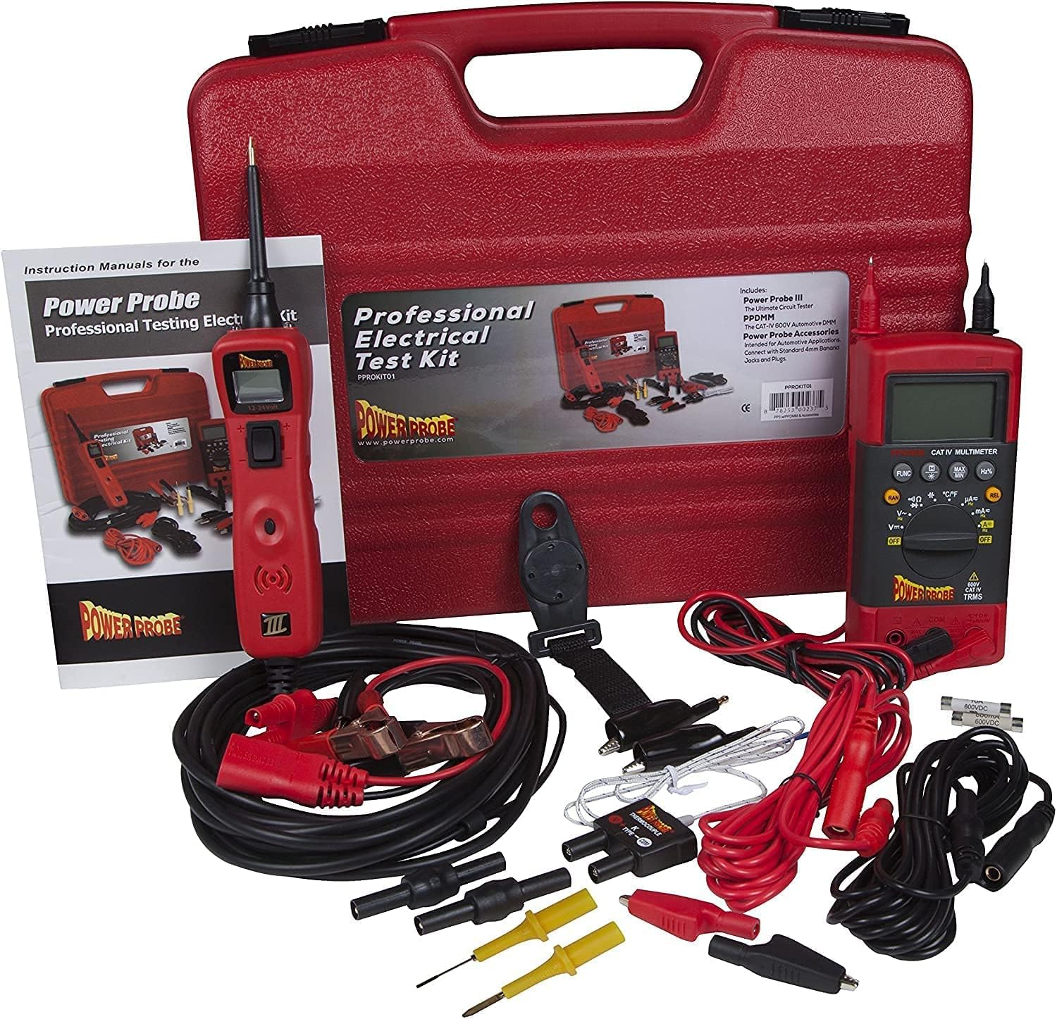 Power Probe PPROKIT01 Red Professional Testing Electrical Kit : Amazon ...