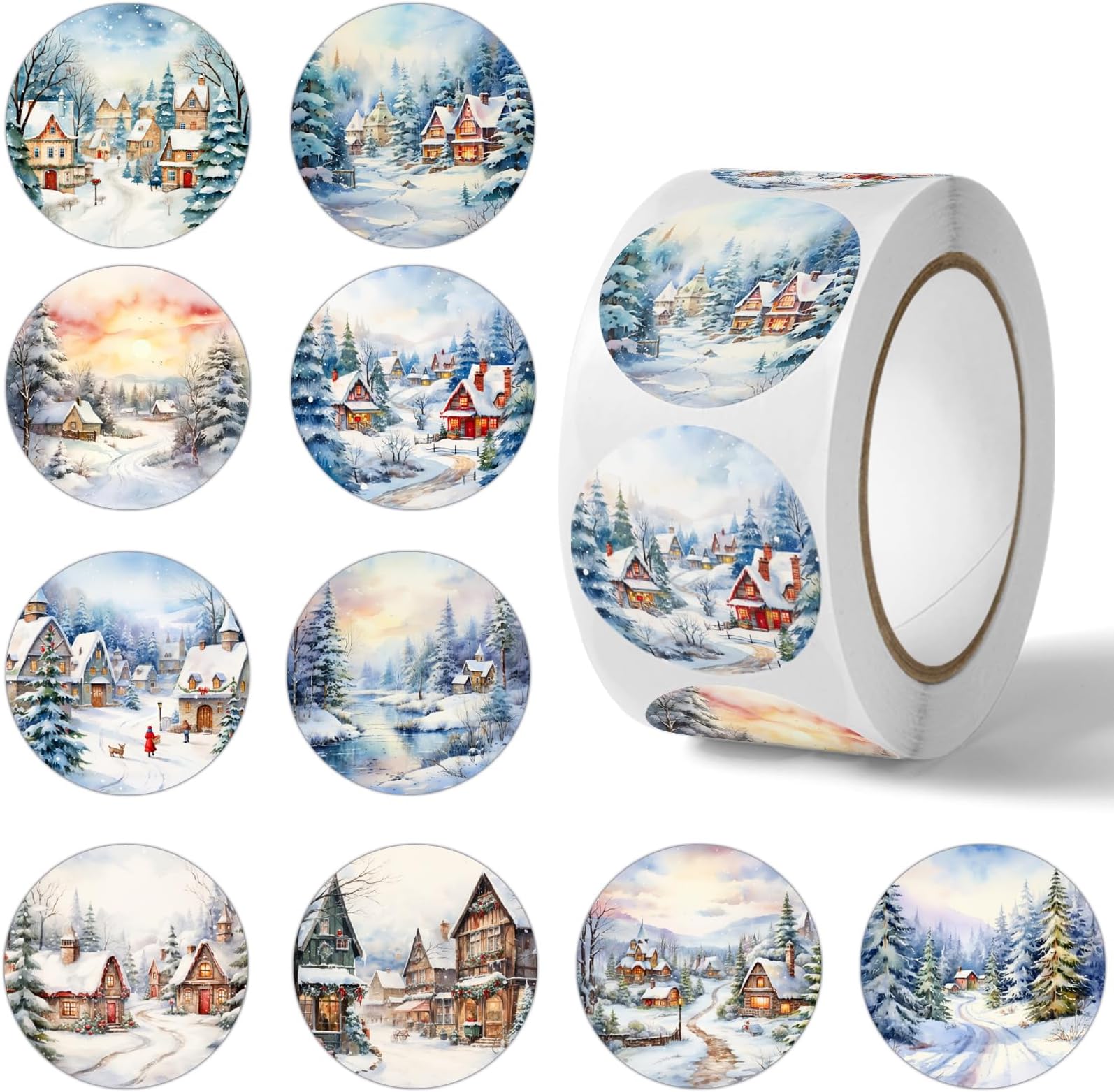 Amazon.com: Lucleag Hello Winter Stickers for Kids, Round Circle Winter Stickers for Envelope ...
