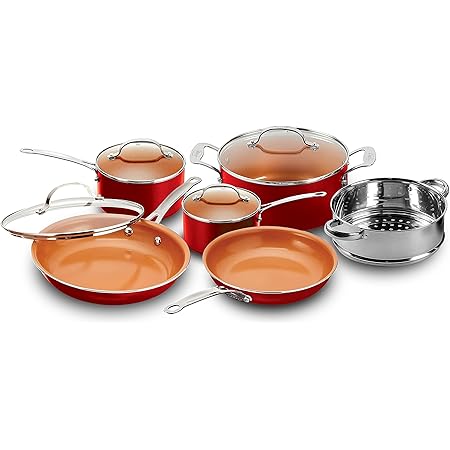 Amazon.com: Gotham Steel Stackmaster Pots & Pans Set – Stackable 10 ...