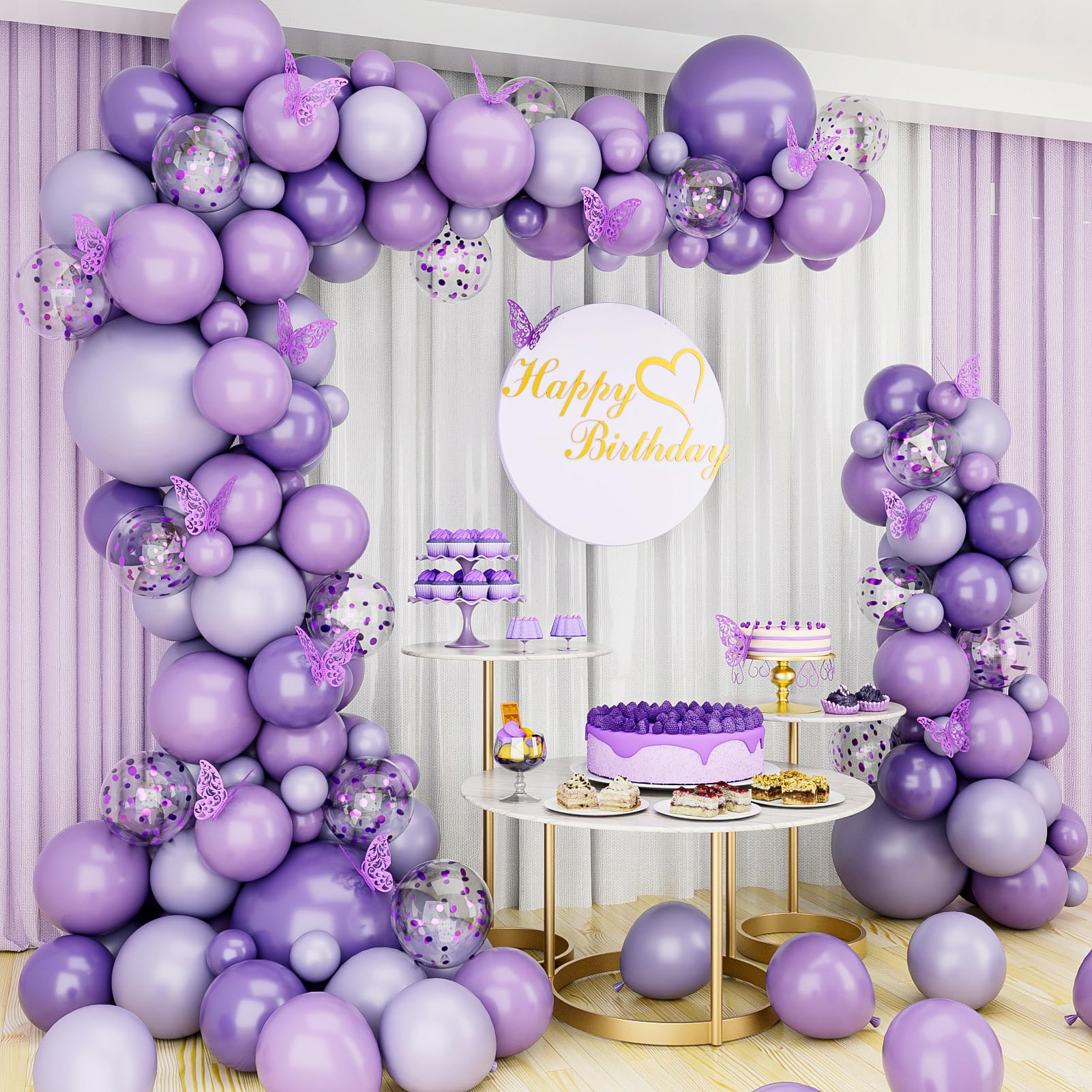 Amazon.com: 152 PCS Purple Balloons Arch Kit，Lavender Lilac Balloon ...