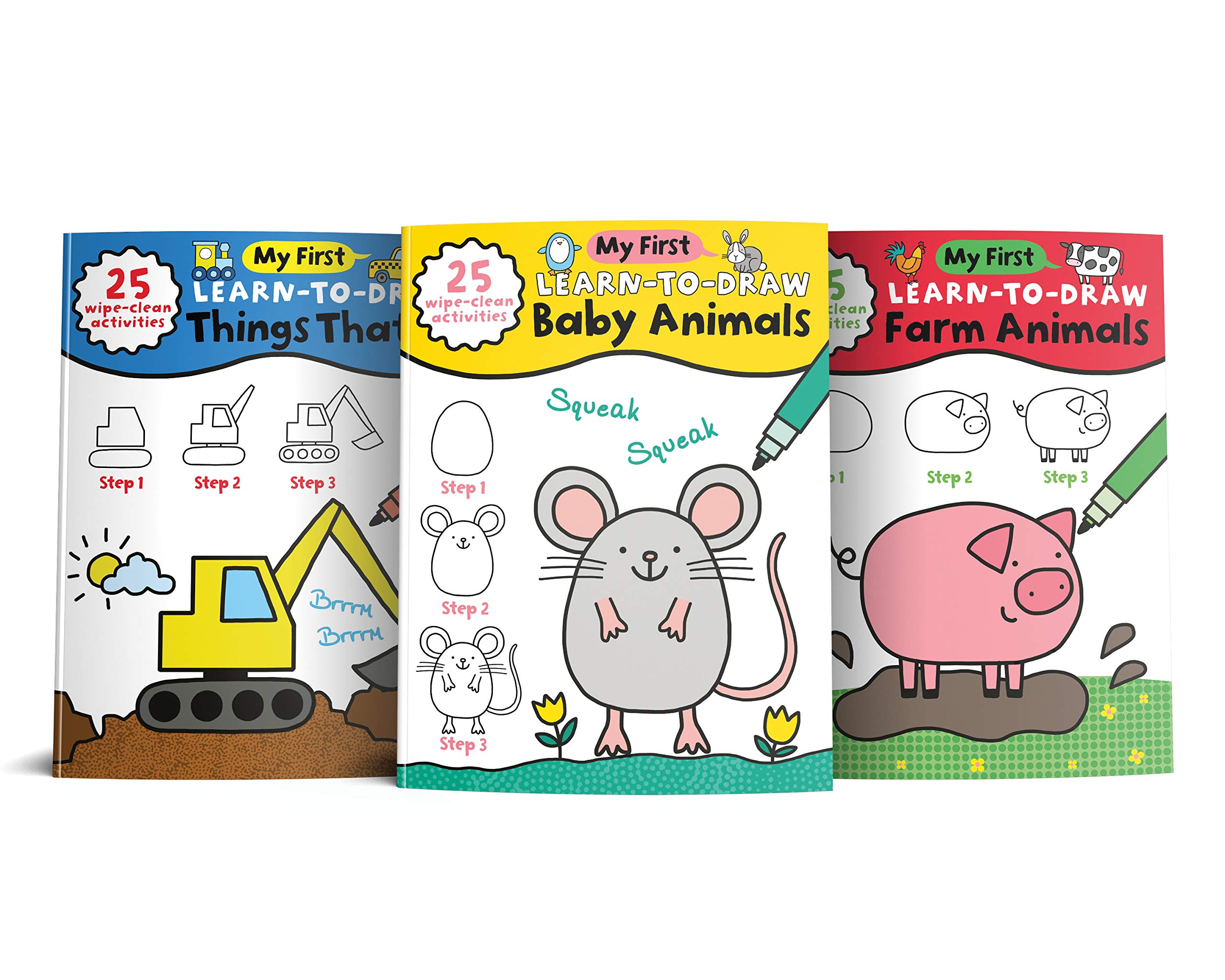 My First Learn to Draw Gift Set: 3 Wipe Clean Activity Books for ...