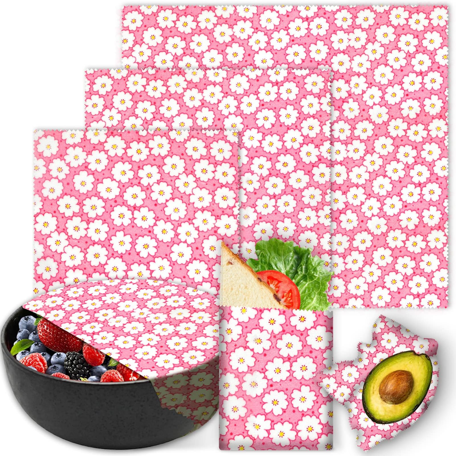 Amazon.com: Bee's Wrap Reusable Vegan Alternative to Beeswax Food Wraps ...