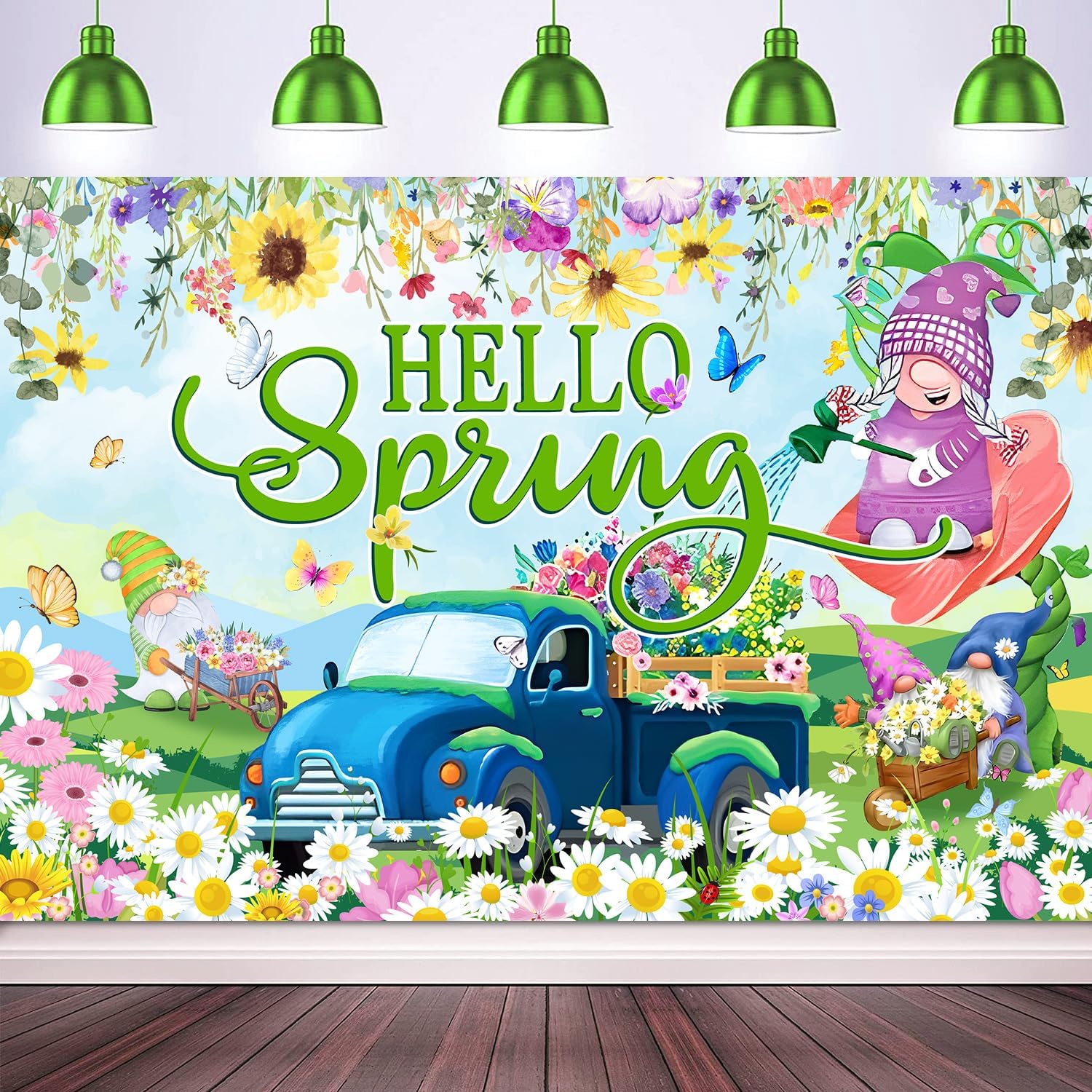 Amazon.com : Spring Decorations Backdrop Banner 5 x 3Ft Hello Spring ...