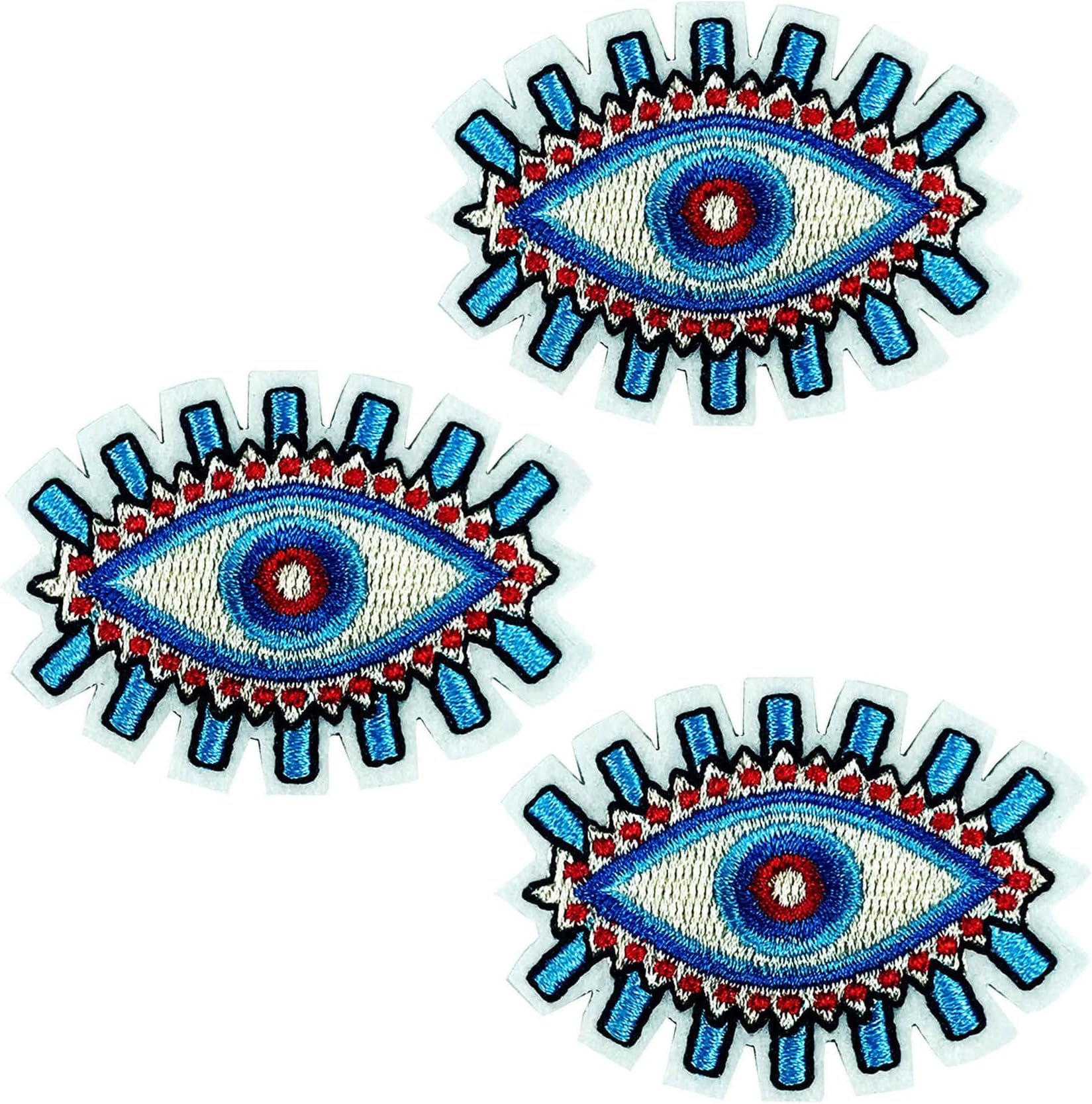 Amazon.com: 9 Pcs Evil Eye Embroidery Patches Blue Hamsa Hand Heart ...
