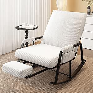 Amazon.com: STRGXM Rocking Chair Nursery Upholstered Glider Rocker with ...