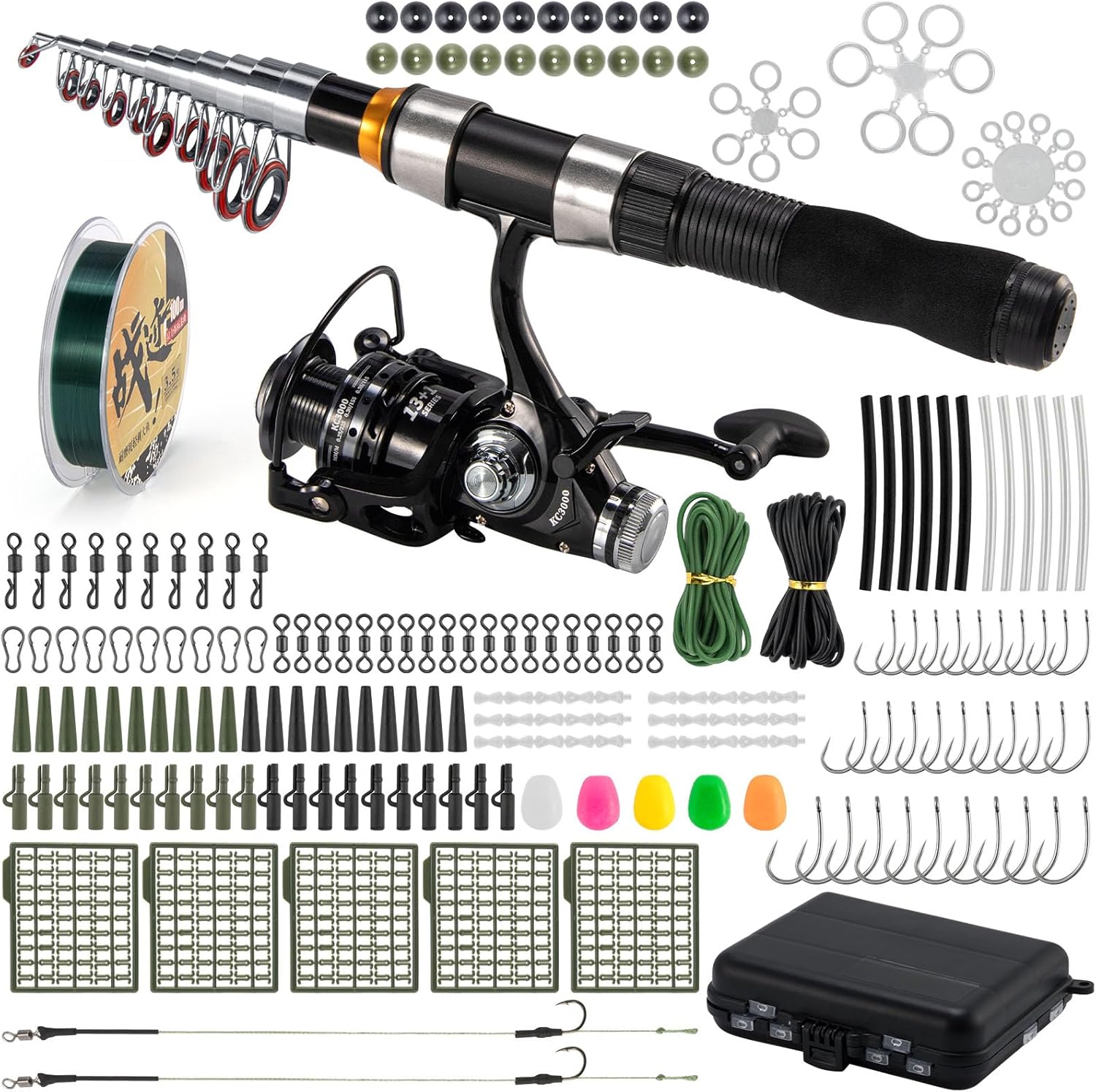 Alwonder Simple Carp Fishing Rod Reel Combo Telescopic Travel Rod with ...