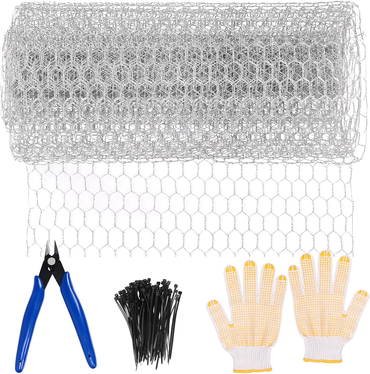 Keadic 103Pcs 13.7" x 4" Chicken Wire Fencing Mesh with Cable Ties ...