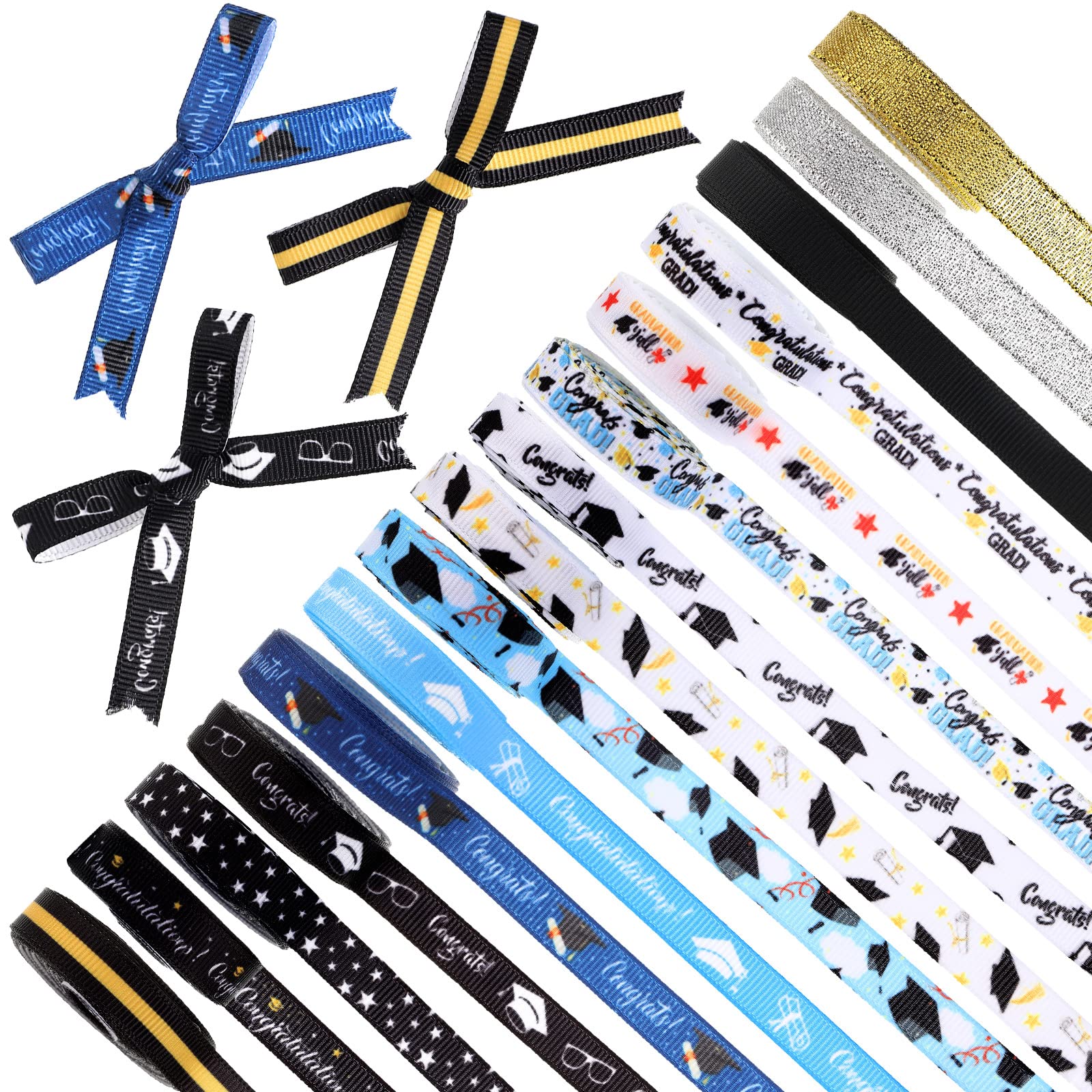 Amazon.com: 15 Rolls Graduation Grosgrain Ribbons Class of 2023 Ribbons ...