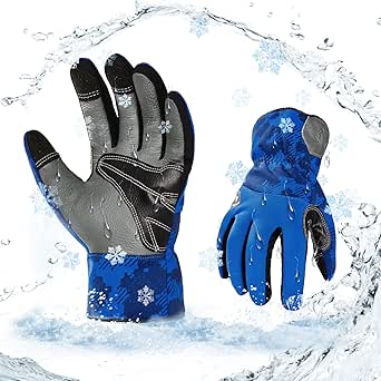 Vgo... Winter Work Gloves for Men,Cold Weather Waterproof Gloves,Freezer Use,Cow Leather ...