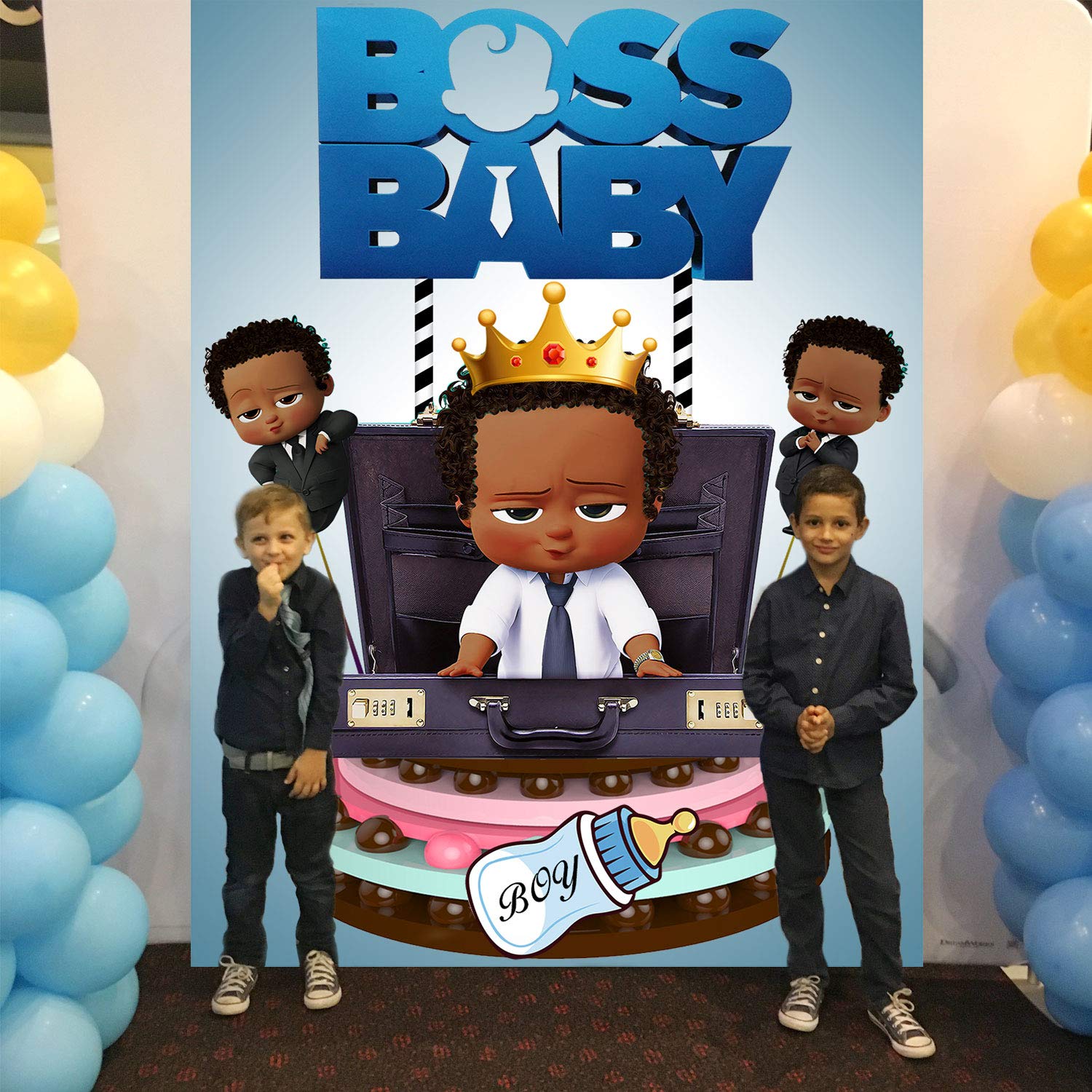 Boss Baby Backdrop for Boy Baby Shower Backgrounds Backdrop African Boy ...