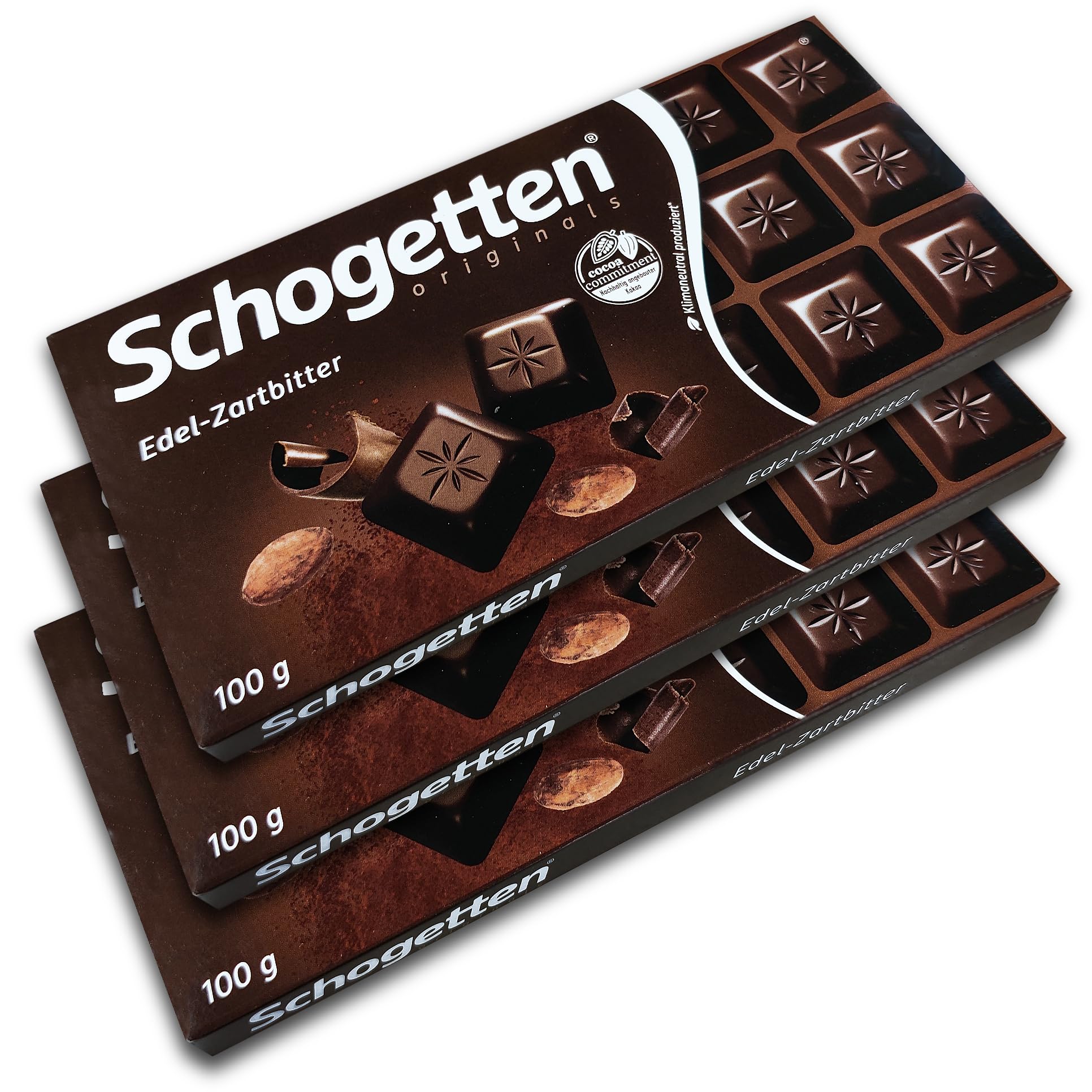3 er Pack Schogetten Edel-Zartbitter 3 x 100g : Amazon.de: Lebensmittel ...