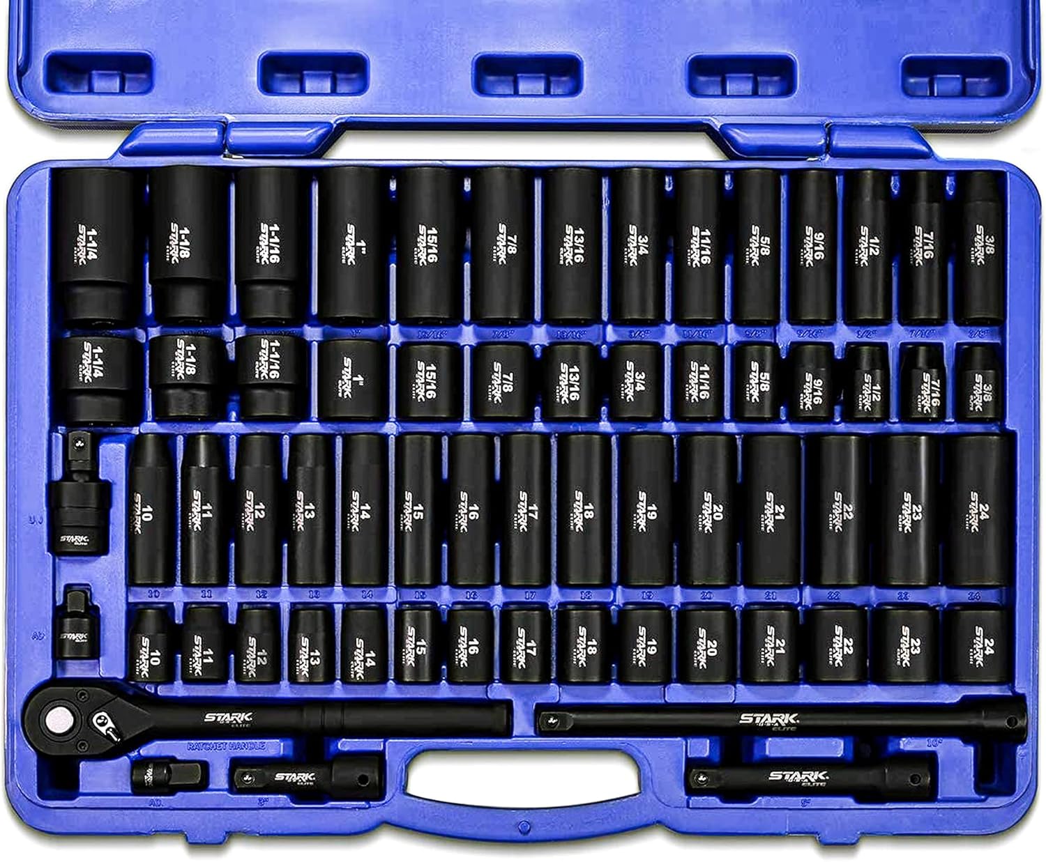 Stark Elite 1/2" Drive Master Impact Socket Set, 65-Piece Deep ...