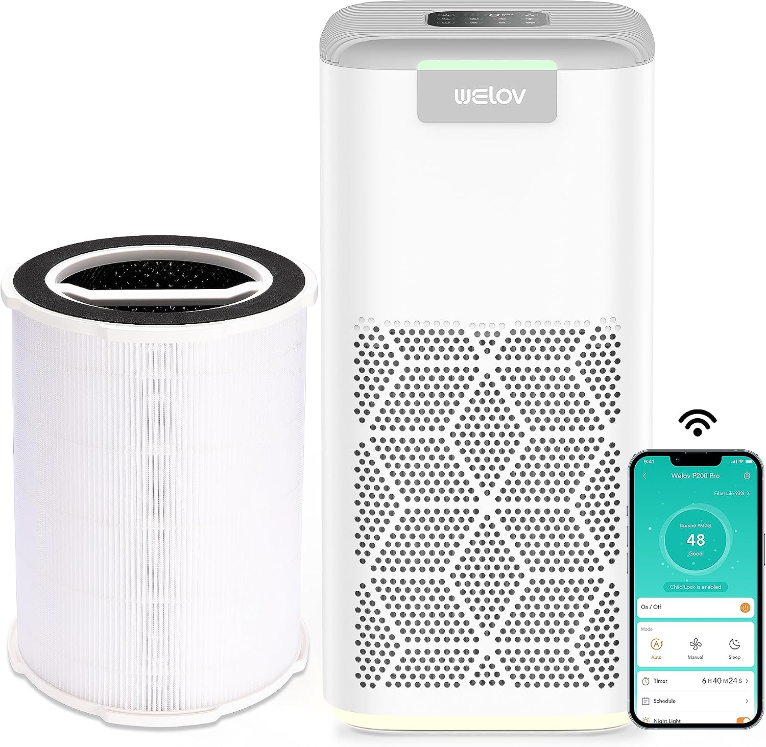 Amazon.com: WELOV P200 PRO Air Purifiers with Original Filter Bundle ...