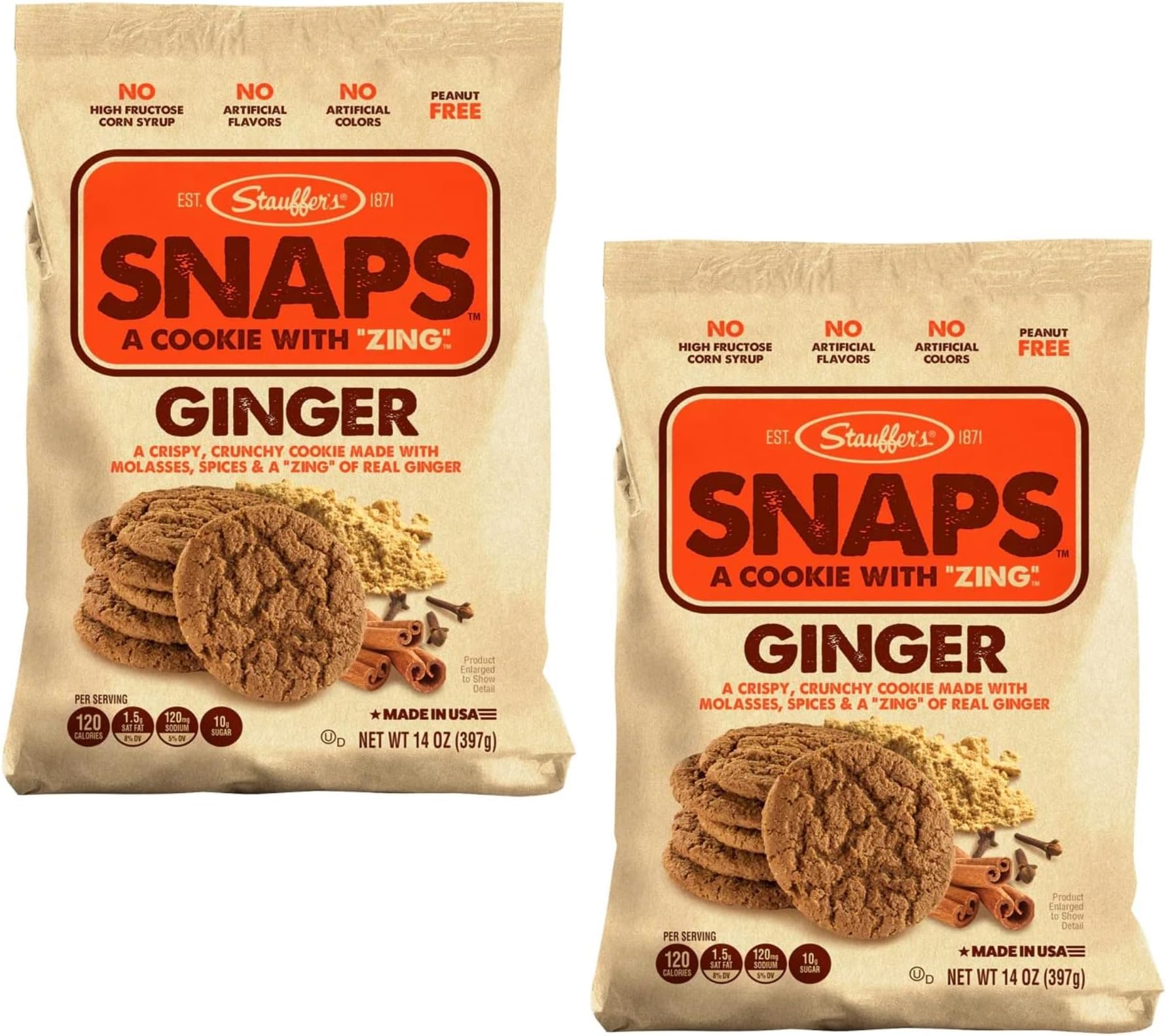 Amazon.com: Trader Joe's - 1 Pack of Triple Ginger Snaps & 1 Pack of ...