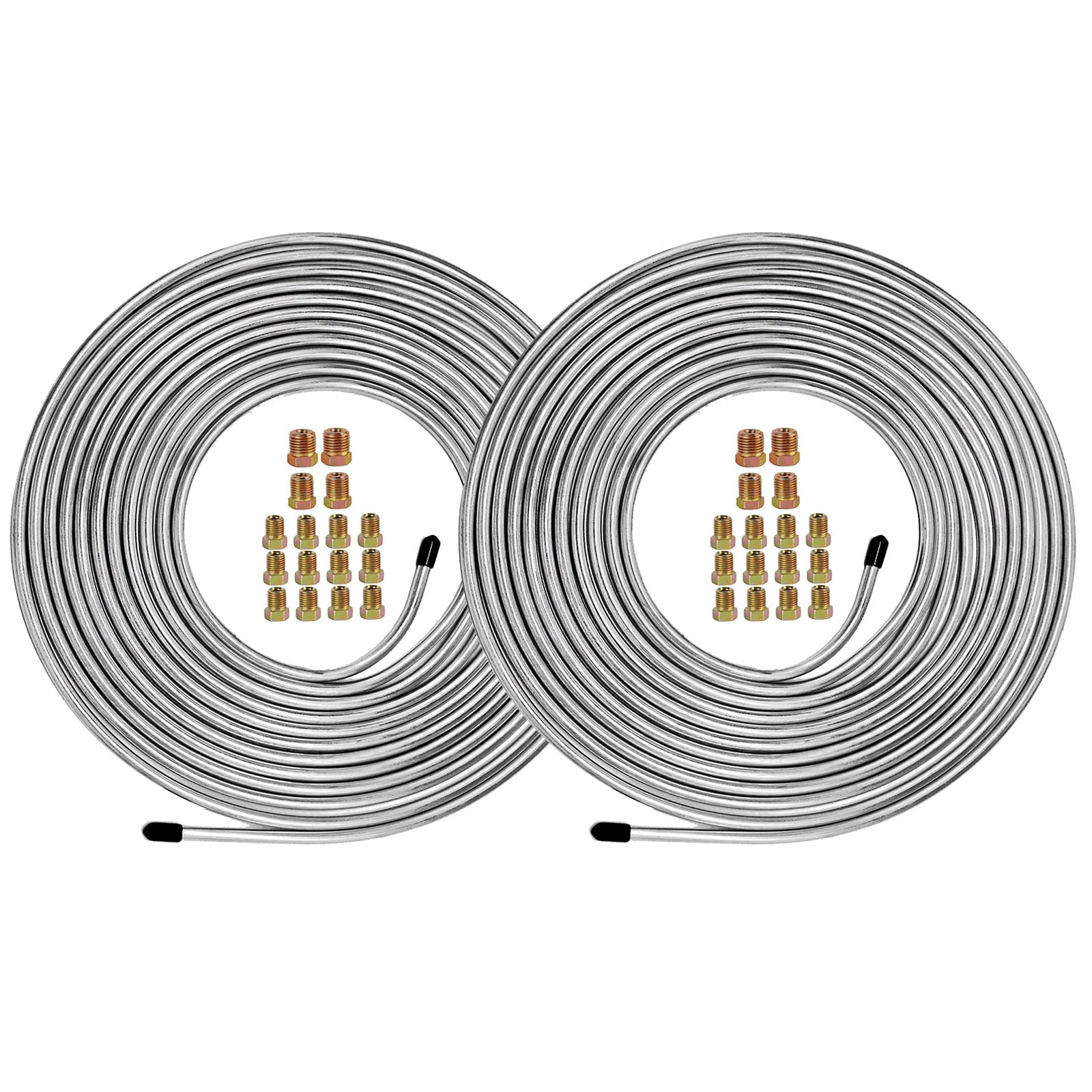 Snapklik.com : MuHize 1/4 Brake Line Kit - 25Ft Zinc-Coated Steel Brake ...