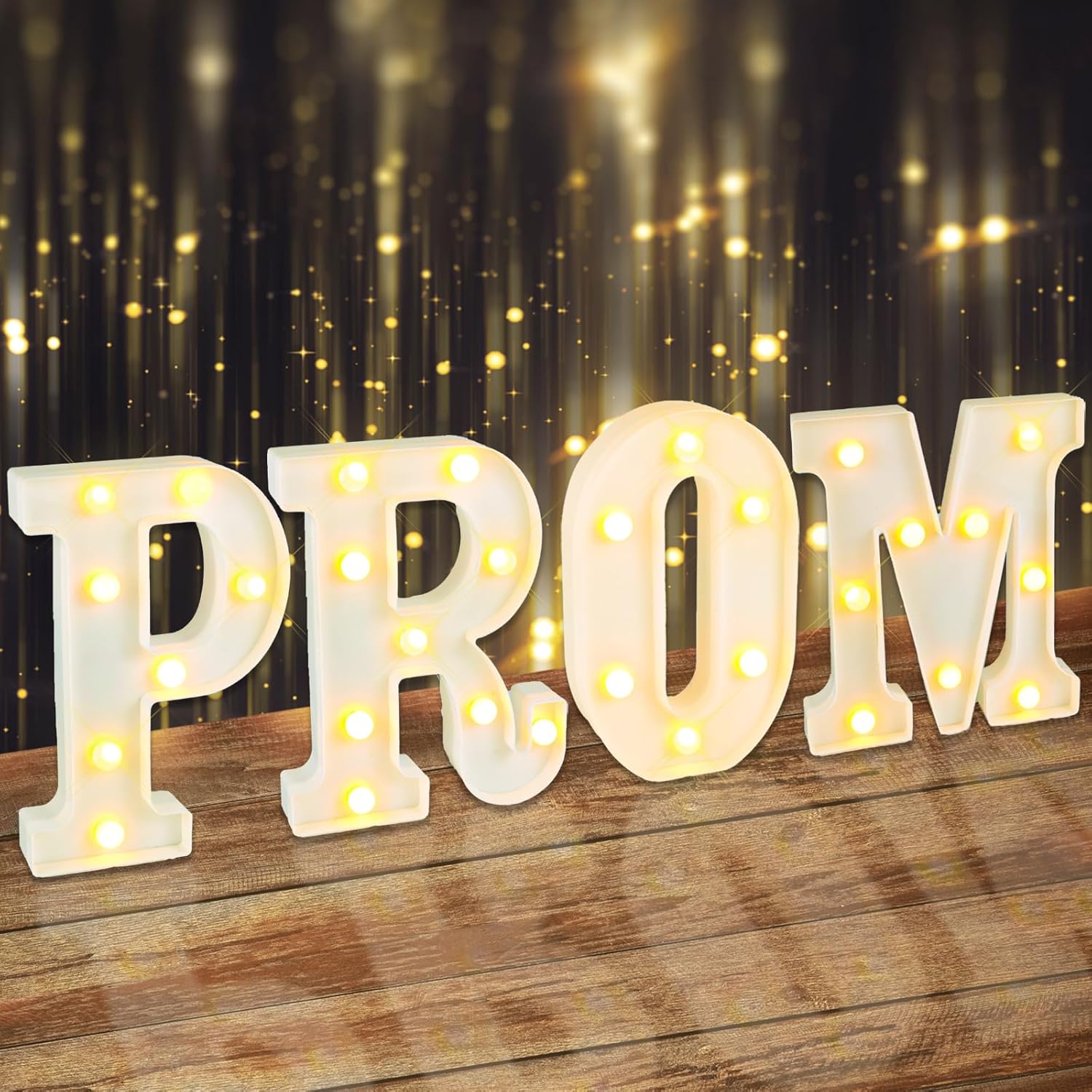 Amazon.com: ChamBay Prom Decorations 2025, 4 Pcs Prom Letters with Warm ...