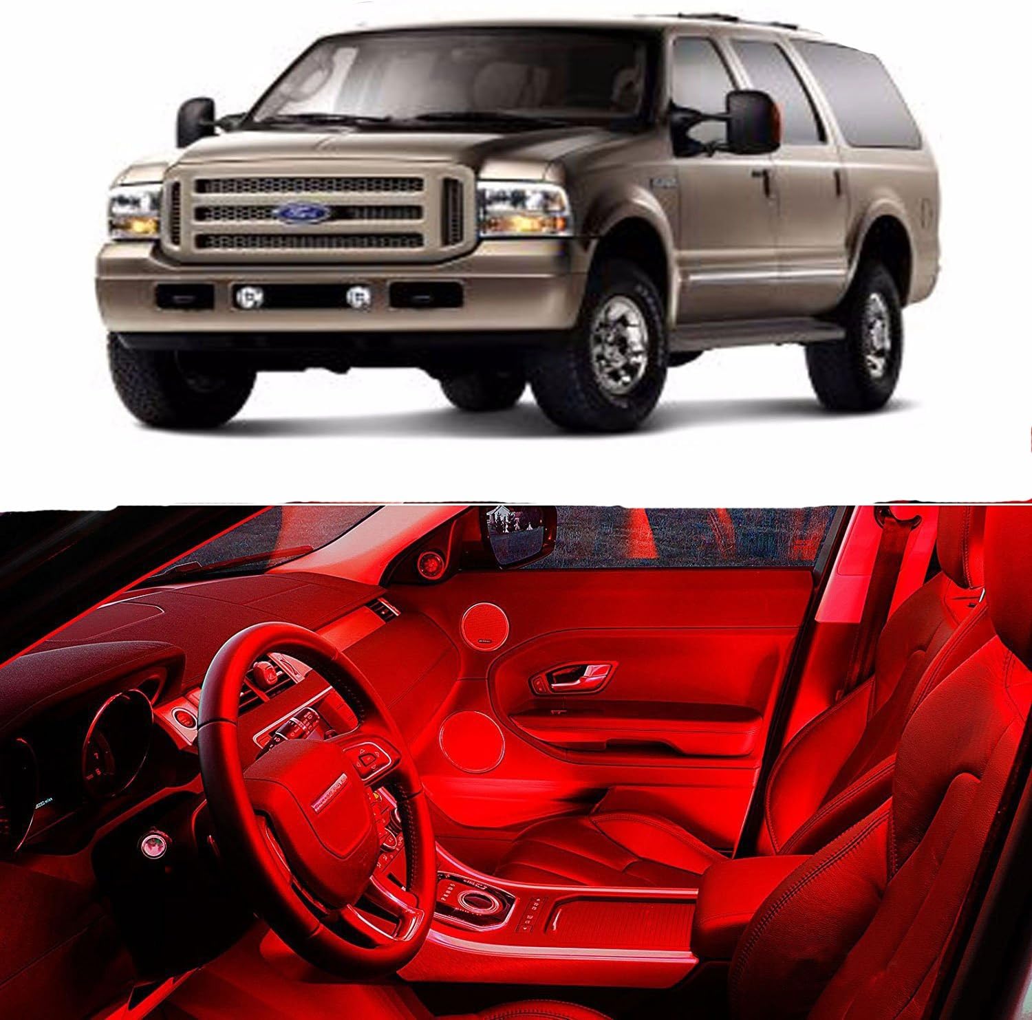 Amazon.com: LED Red Lights Interior Package Kit for Ford Excursion 2000 ...