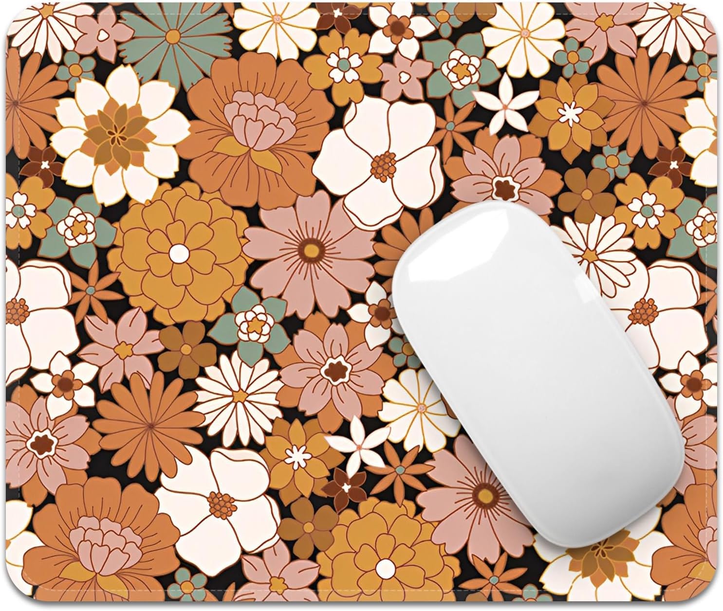 Amazon.com: QUICQOD Retro 70s Groovy Hippie Good Vibes Mouse Pad,Non ...