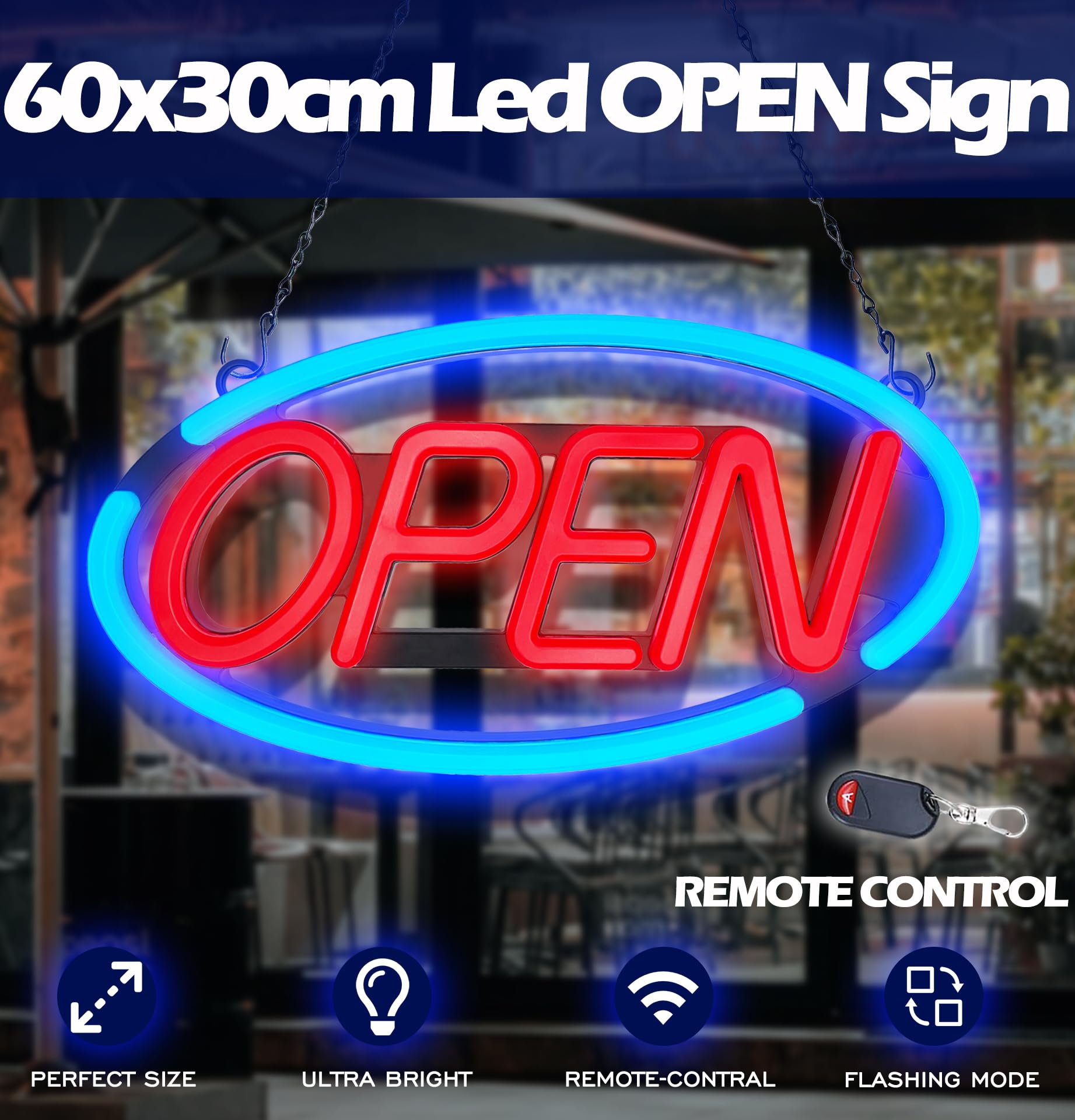 Buy LED Open Sign,Bright Open Sign for Business Window with Remote ...