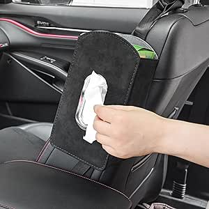 Amazon.com: JEYODA Car Seat Organizer,Suede Leather Tissue Holder fit for Kleenex tissues, Car ...