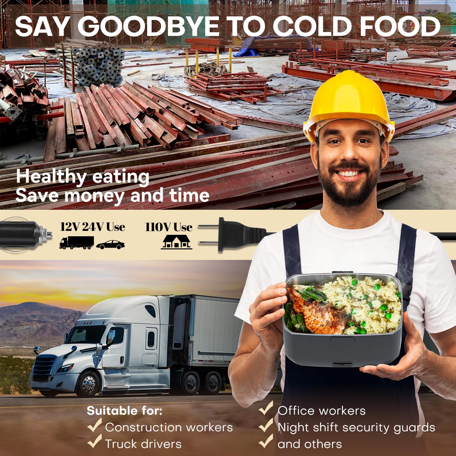 Snapklik.com : Sitlais Electric Heated Lunch Box For Men - 3 Liters ...