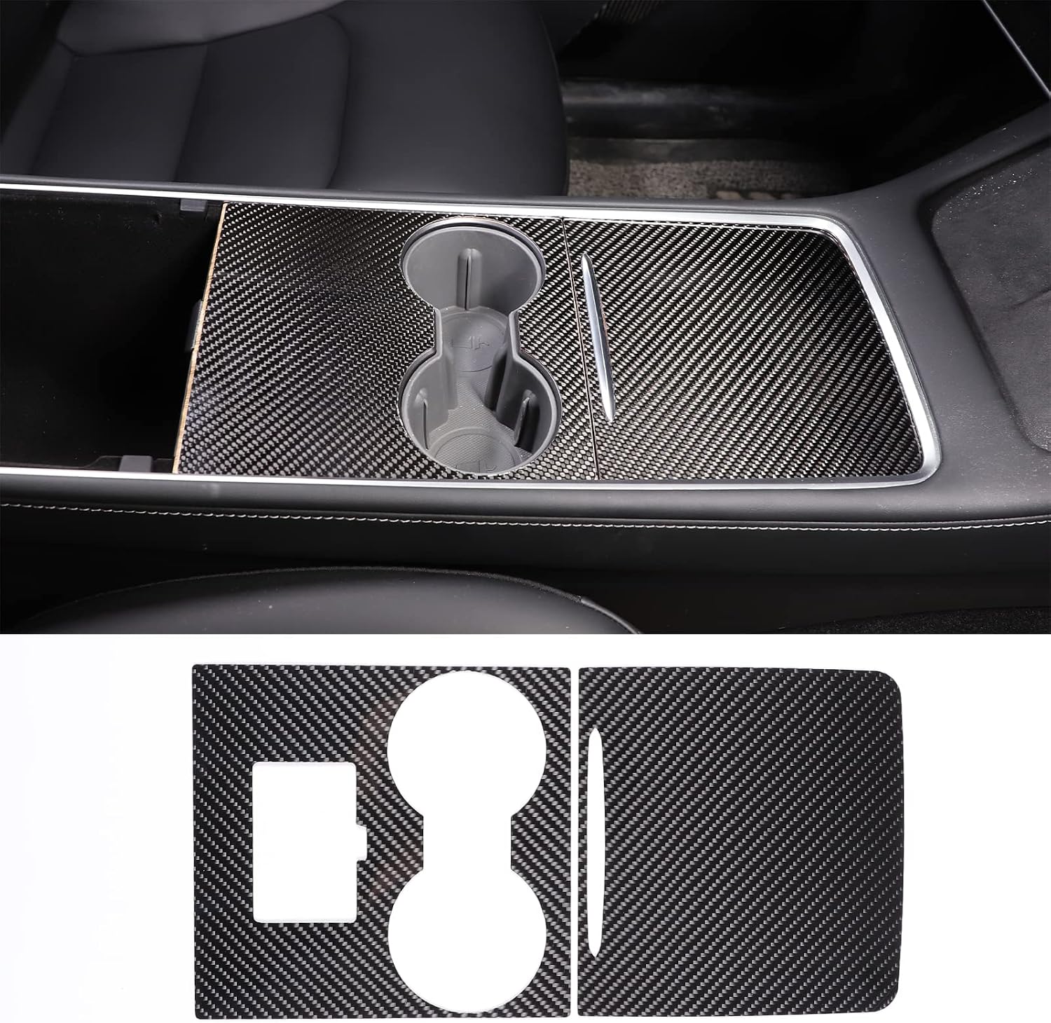 Amazon.com: Center Console Wrap Cover Kit Fit for Tesla Model 3/Y 2021 ...