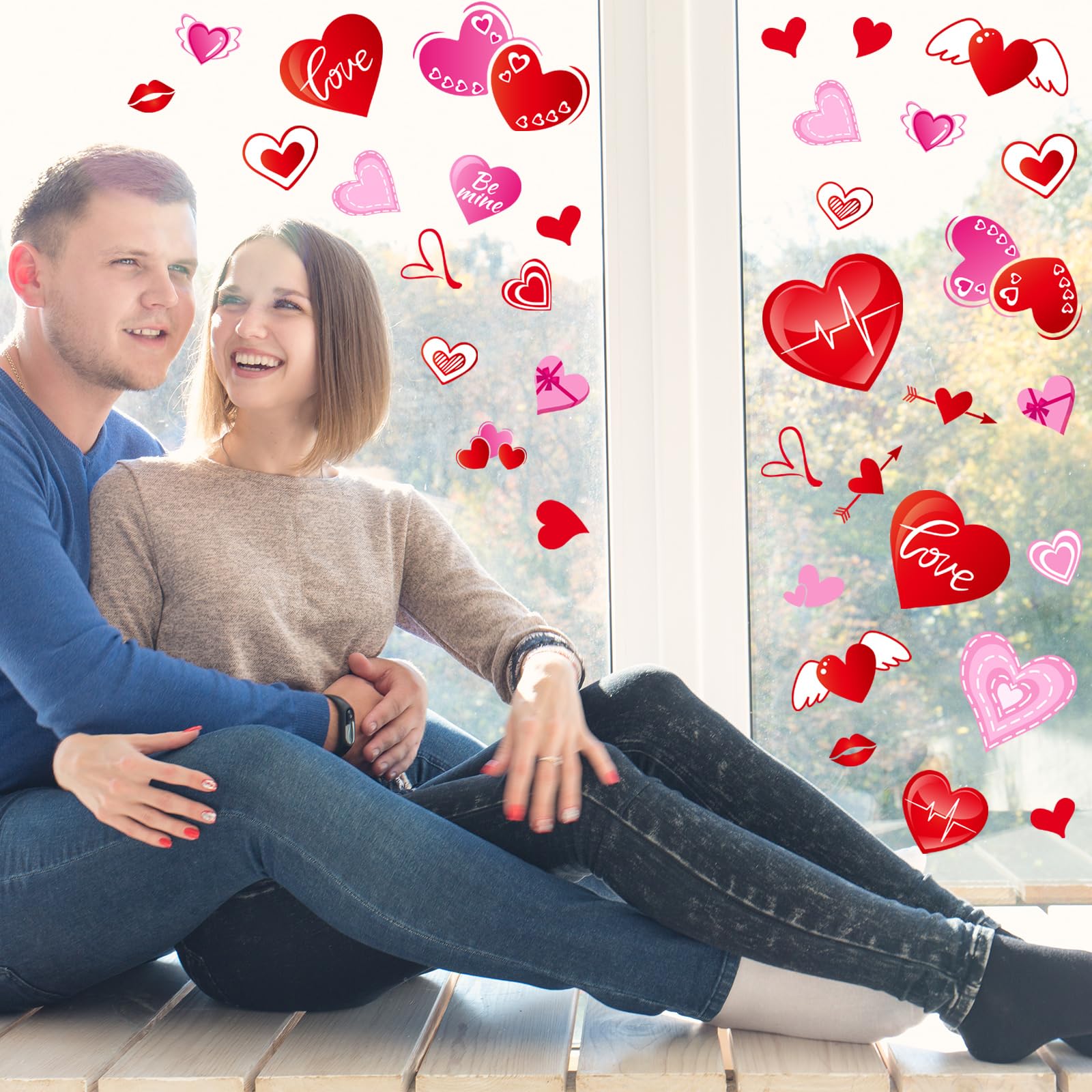 Snapklik.com : 174 Pcs Valentines Day Window Clings PVC Stickers 6 ...