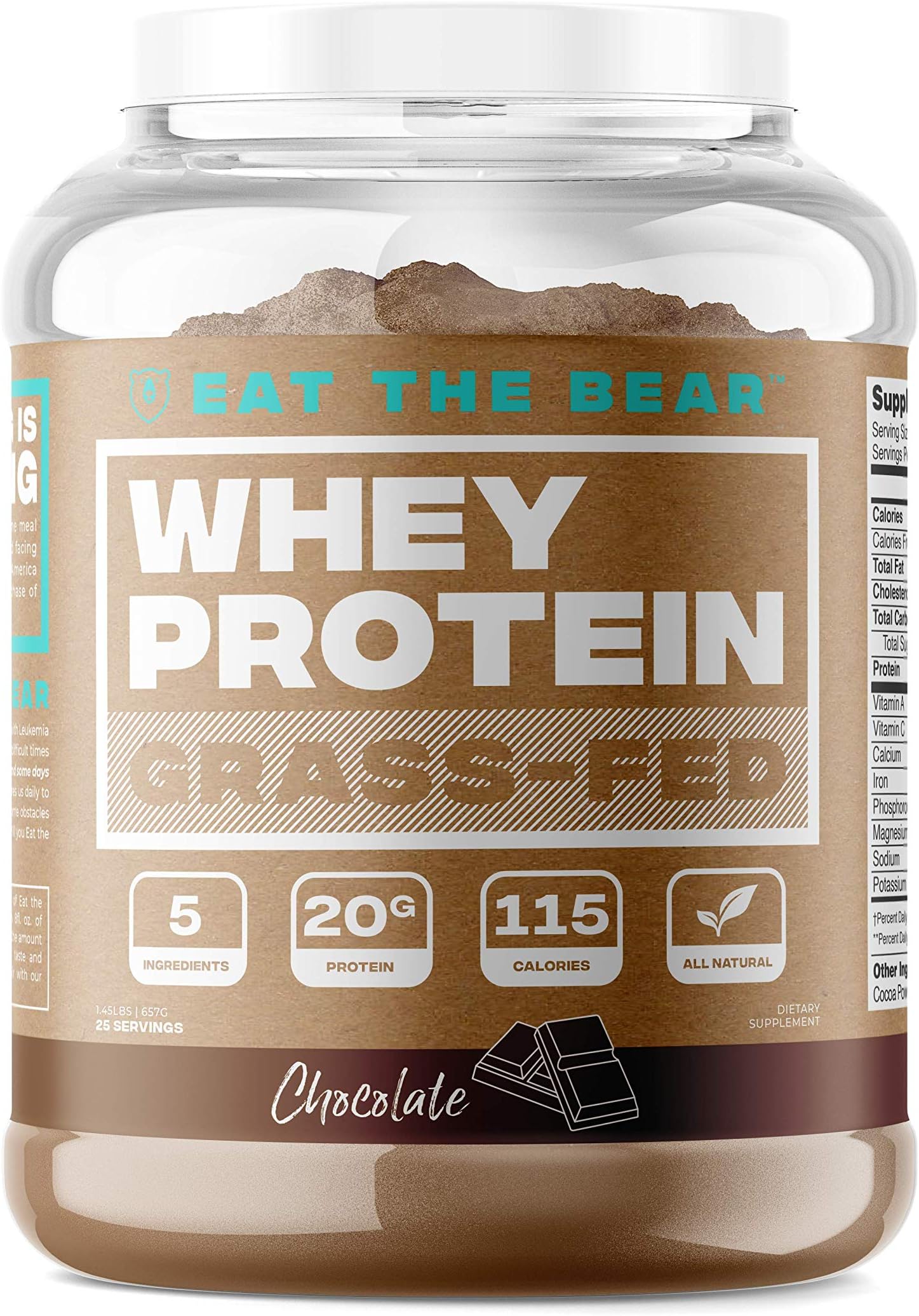 Amazon.com: Eat the Bear Naturally Grass Fed Whey Protein Powder ...