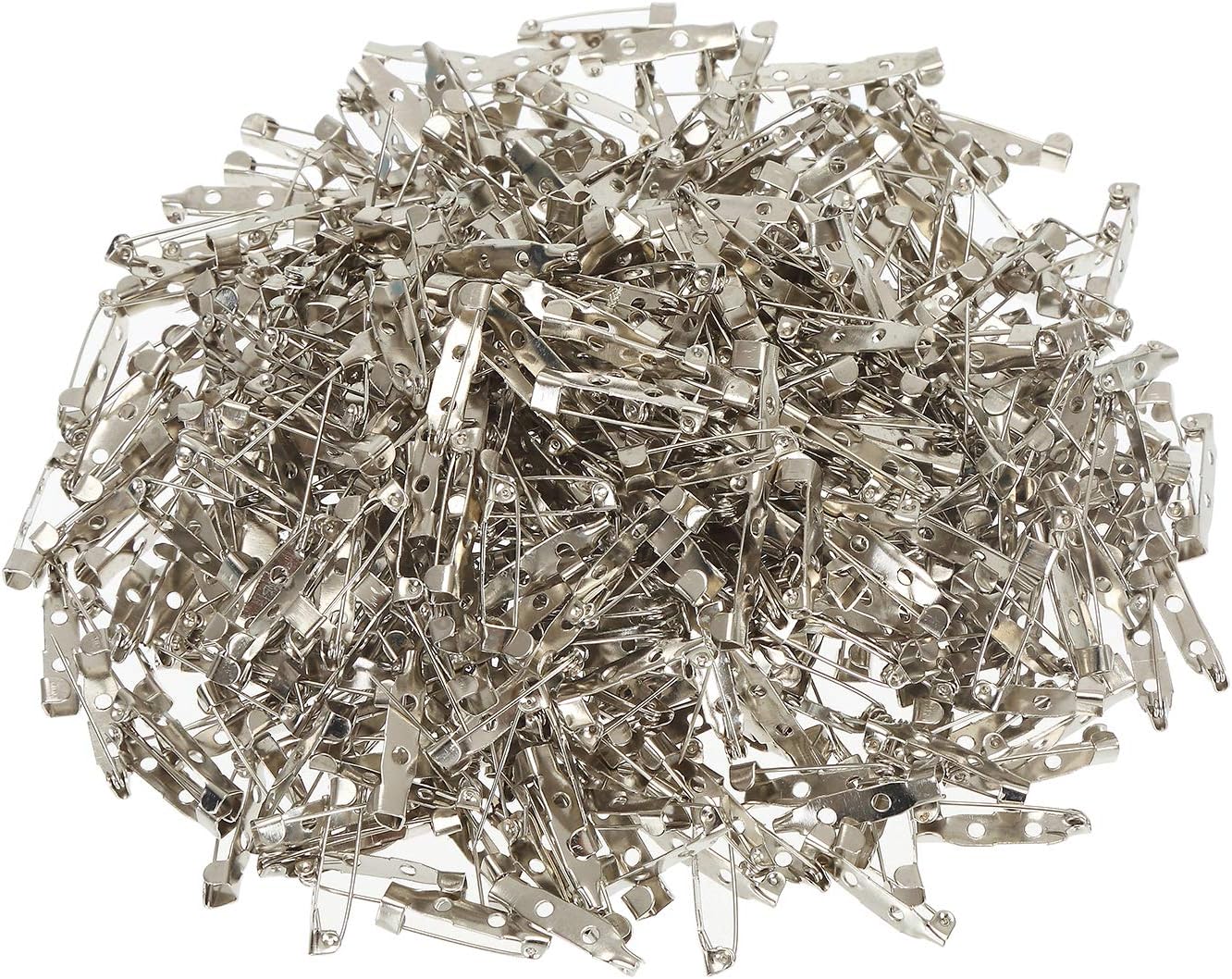 Amazon.com: yueton 200pcs Metal Double Hole Craft Pin Back Clasp Brooch ...