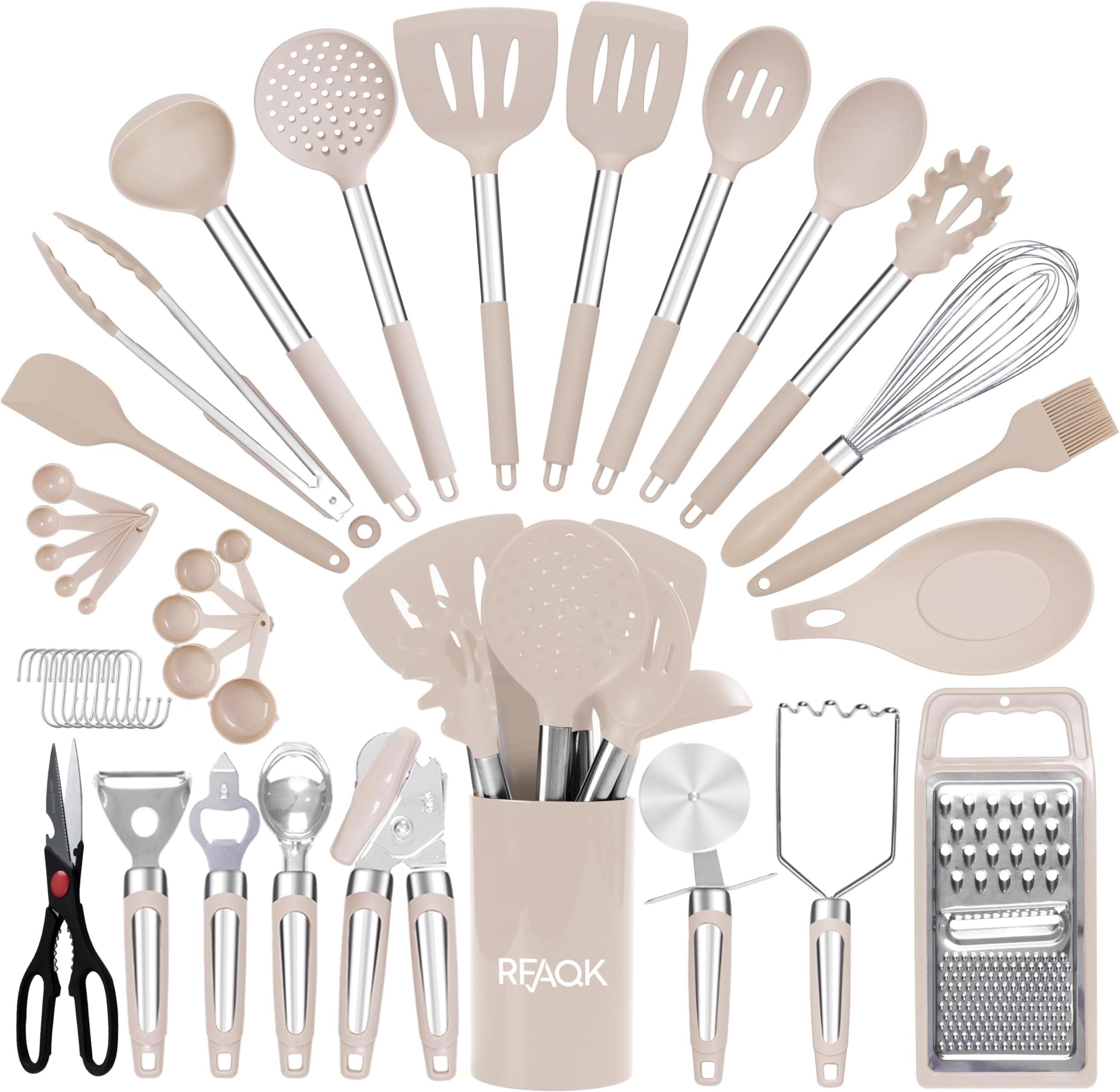 Amazon.com: Kitchen Utensils Set- 35 PCs Cooking Utensils with Grater ...