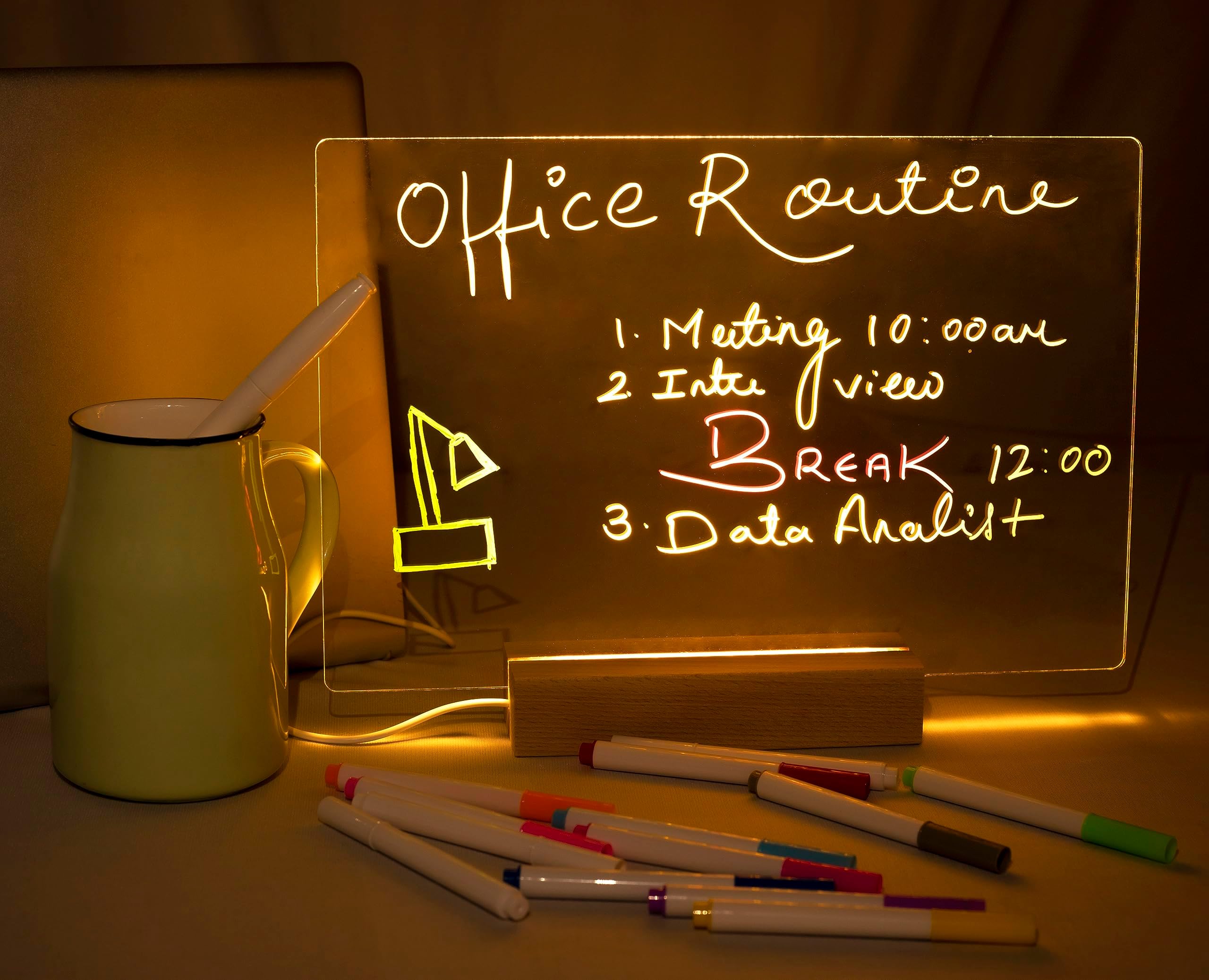 CPENSUS Diy 3D Acrylic Writing Pad With Pen Message Board Rewritable ...