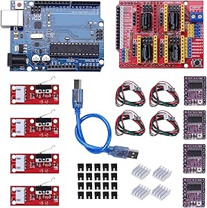 Kyrio CNC Shield Expansion Board V3.0 + DRV8825 A4988 Stepper Motor Driver with Heatsink 3D ...